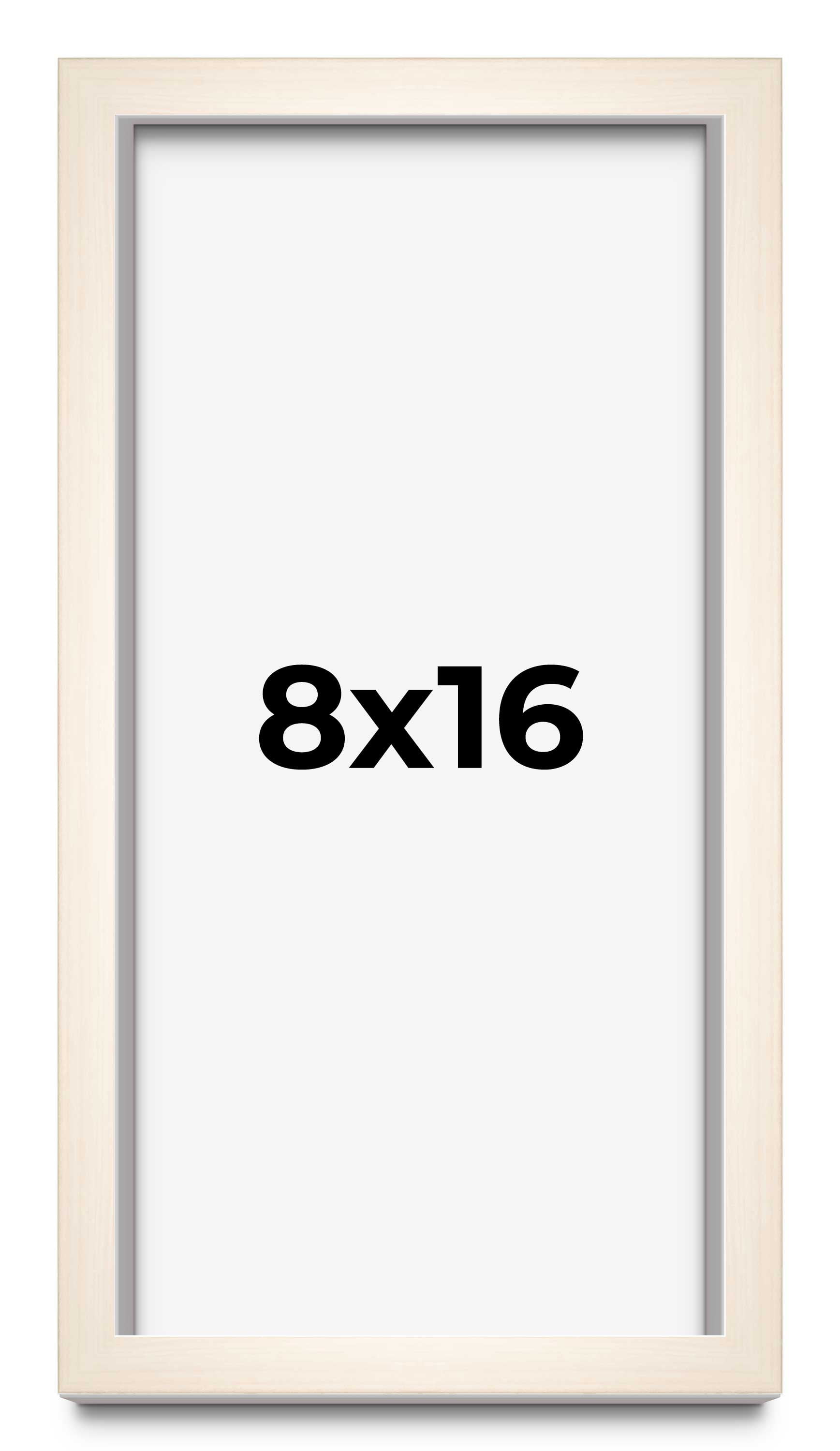 8x16 Frame White Wash Solid Wood Picture Frame | 0.75 Inch Moulding ...