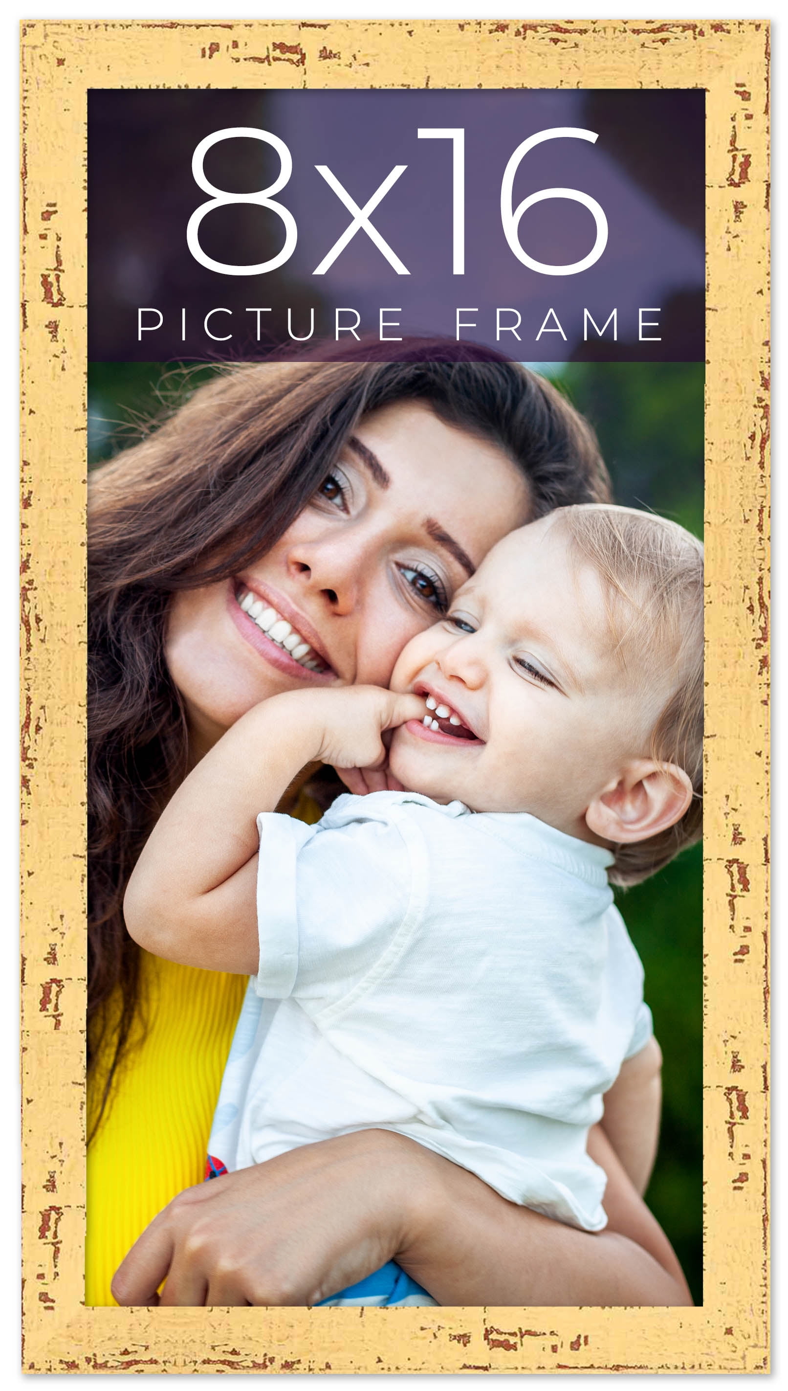 8x16 Frame Yellow Real Wood Picture Frame Width 1.25 inches | Interior ...