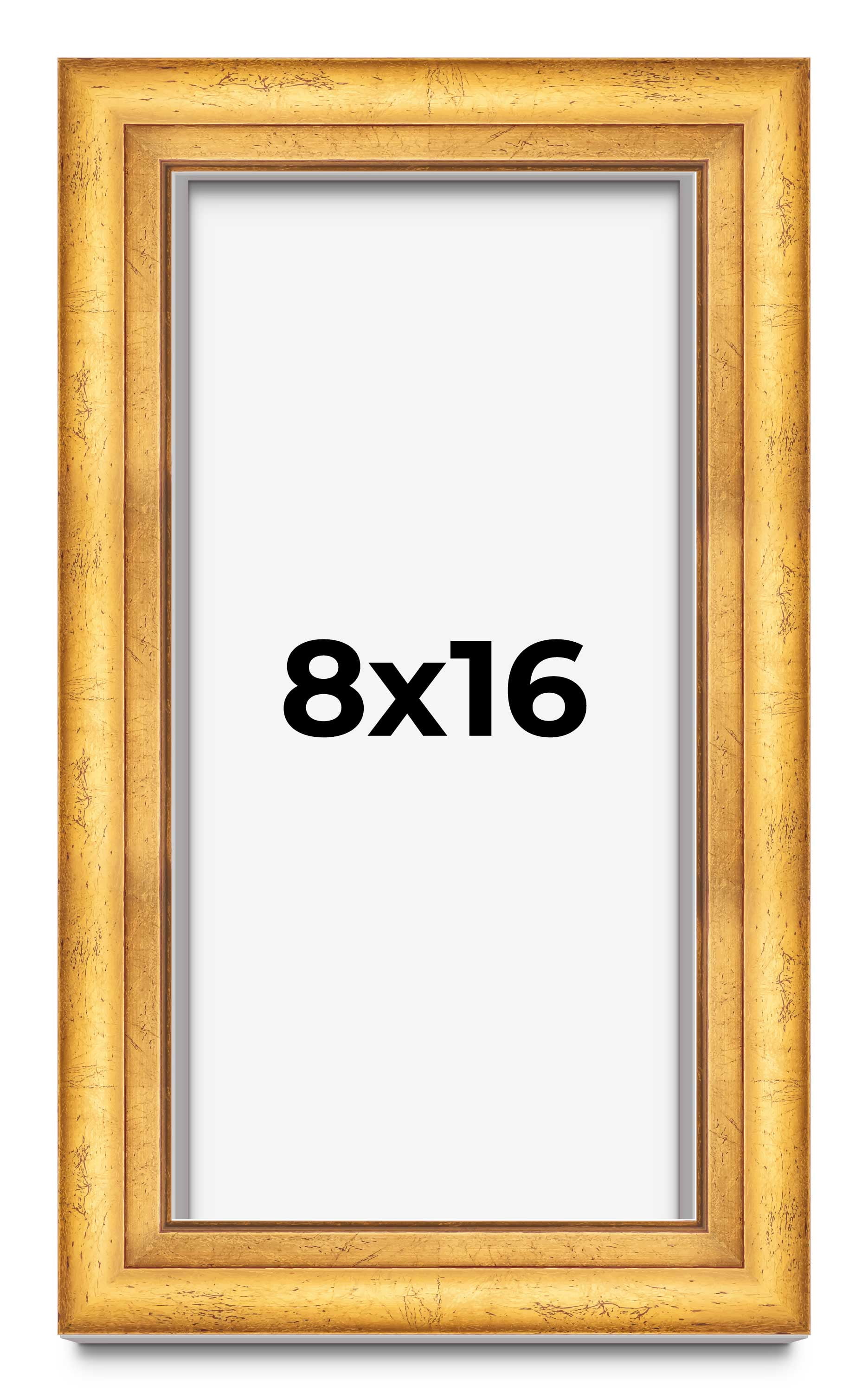 8x16 Gold Shadowbox Frame - Interior Size 8x16 by 1.75 Inches - Made to ...