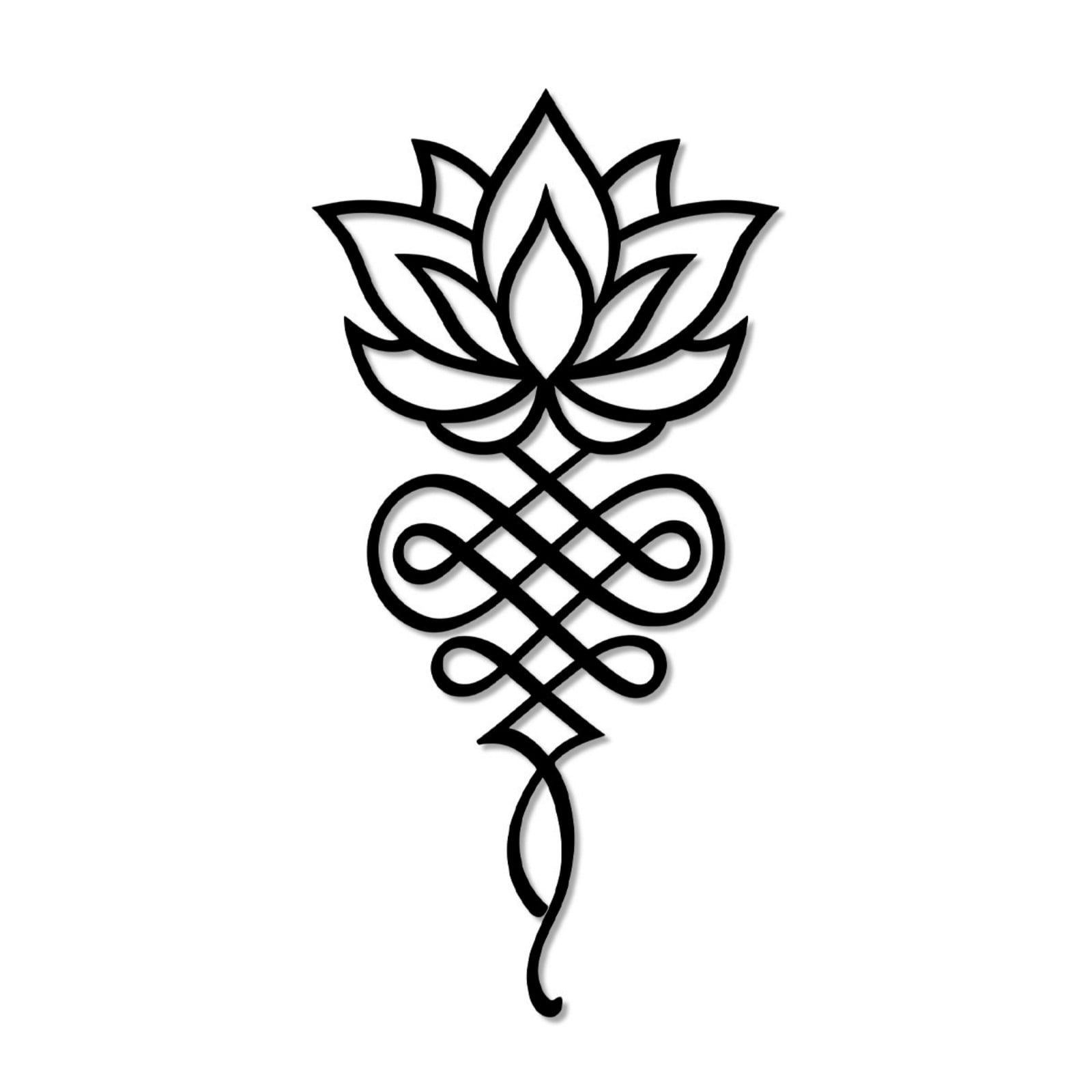 8x16 inch 1Pcs Flower Wall Decor Black Metal Yoga Wall Home Décor Wall ...