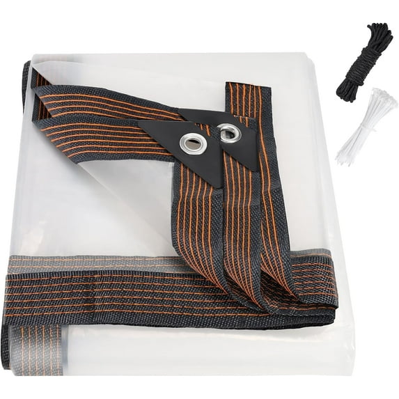 8x16ft Clear Waterproof Tarps Heavy Duty Transparent Tarpaulins Clear ...