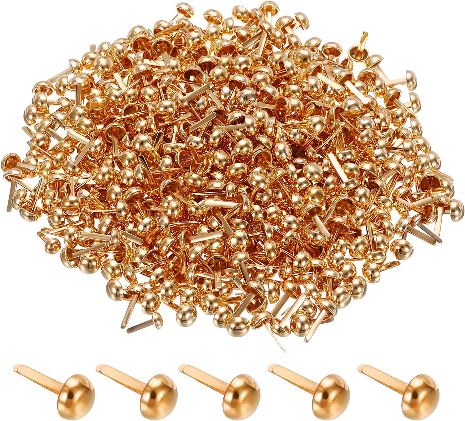 8x16mm Mini Brads Paper Fasteners, 500 Pack Round Brads Fastener for ...