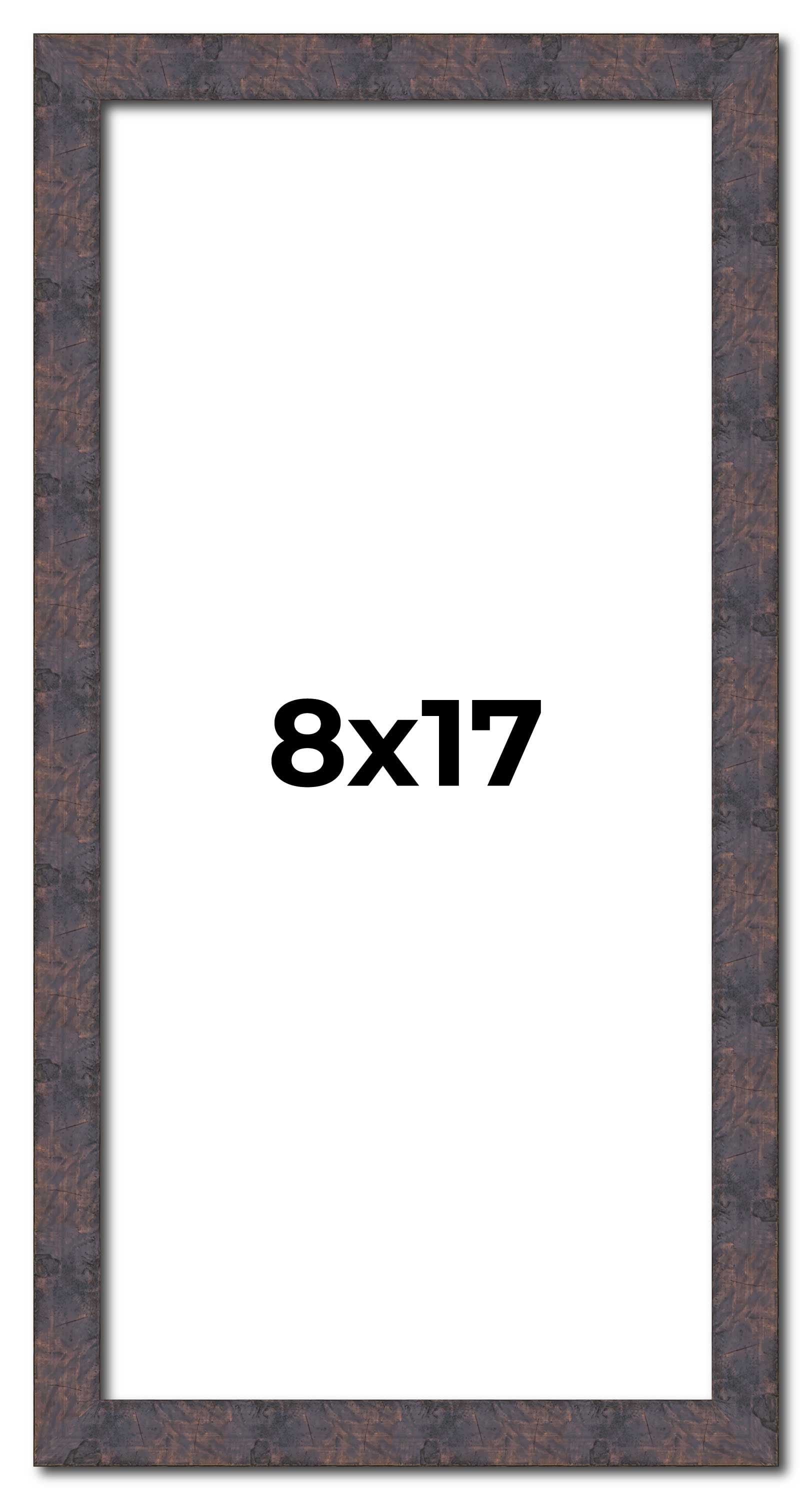 8x17 Frame Brown Rustic Lacquered Walnut Solid Wood Picture Frame Width ...