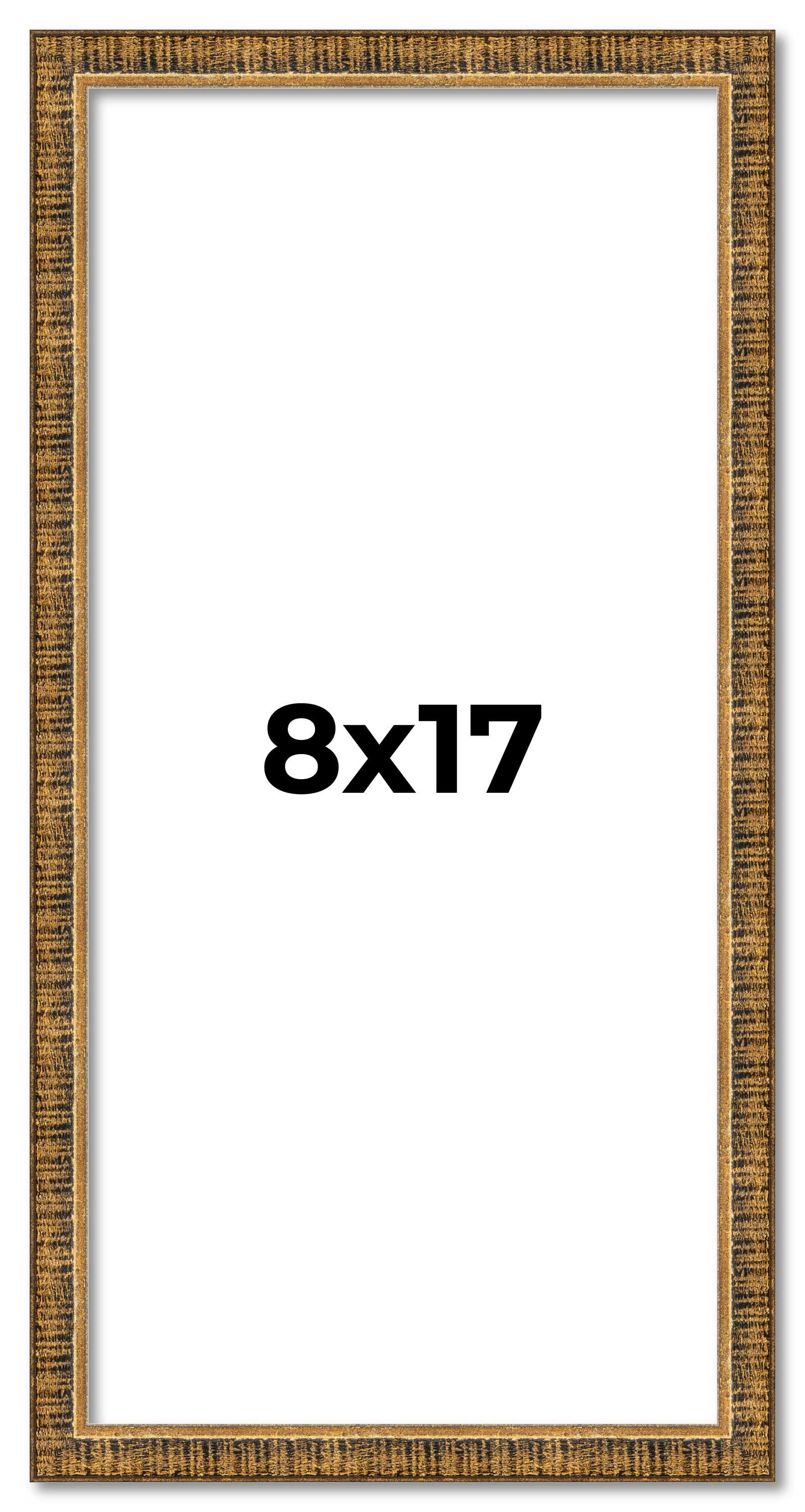 8x17 Frame Gold Kingsley Distressed Solid Wood Picture Frame Width 0.75 ...