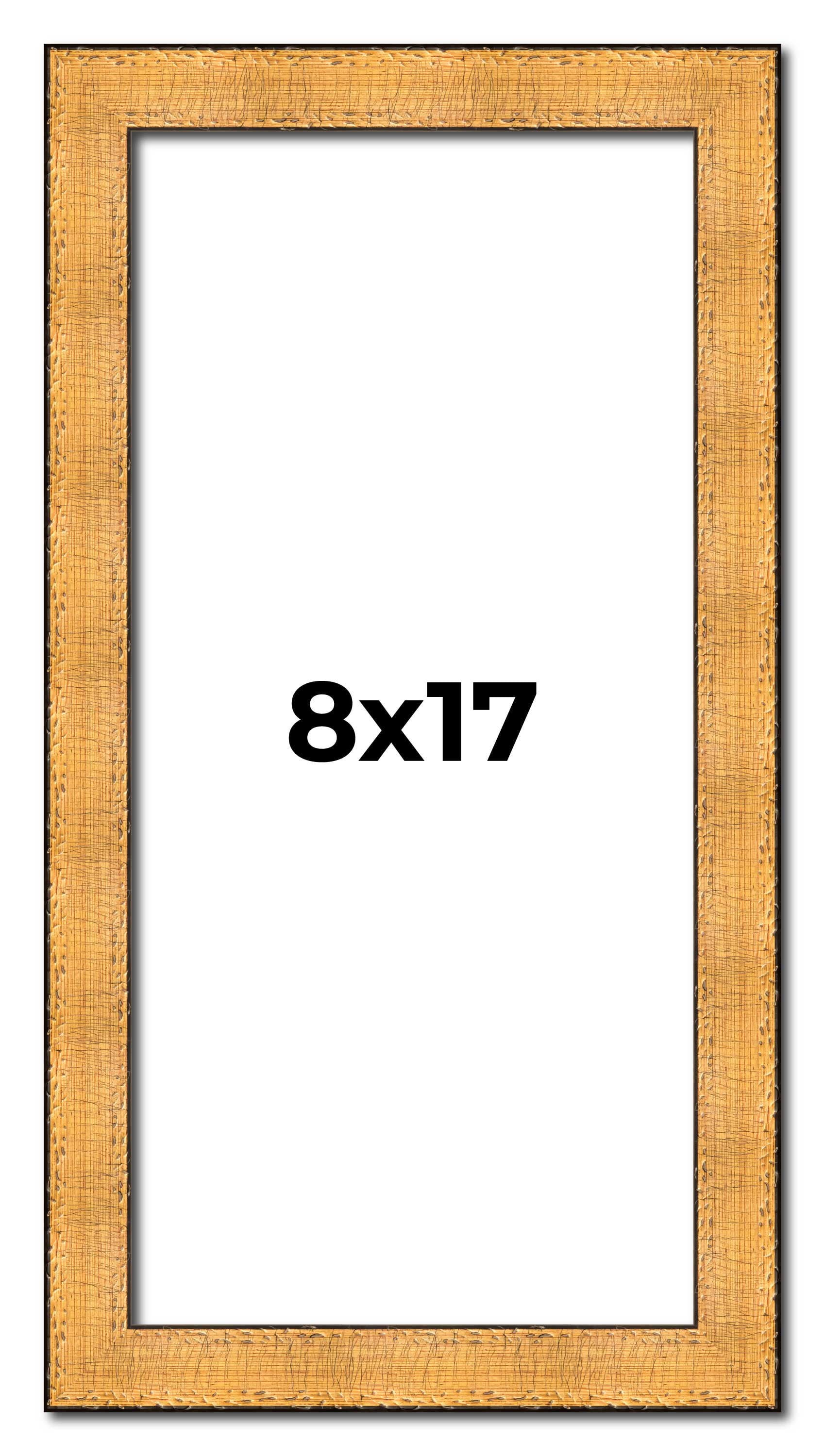 8x17 Frame Gold Rustic Solid Wood Picture Frame | 1.25 Inch Wide ...