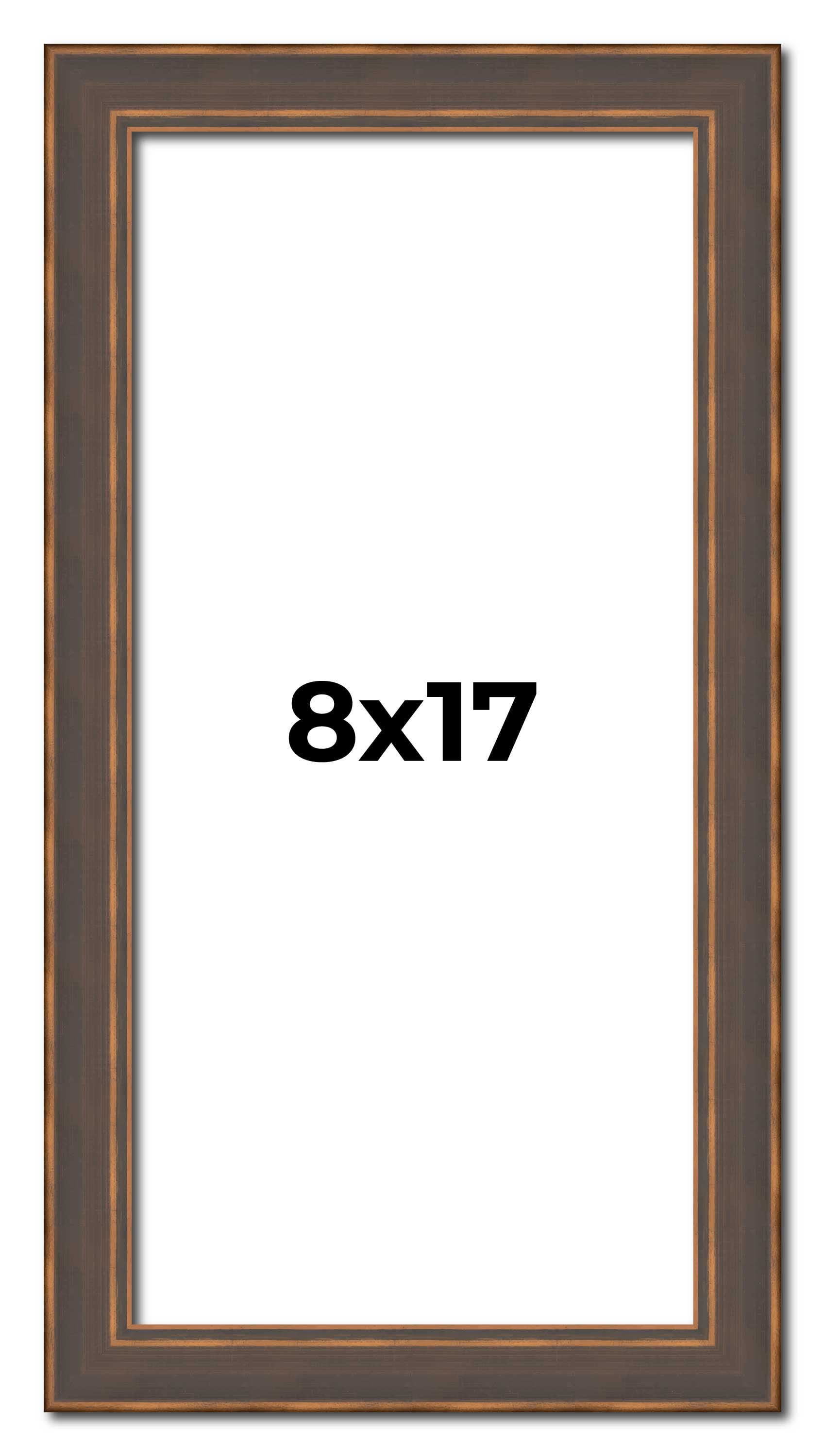 8x17 Frame Golden Caramel Solid Wood Bronze Picture Frame | 1.25 Inch ...