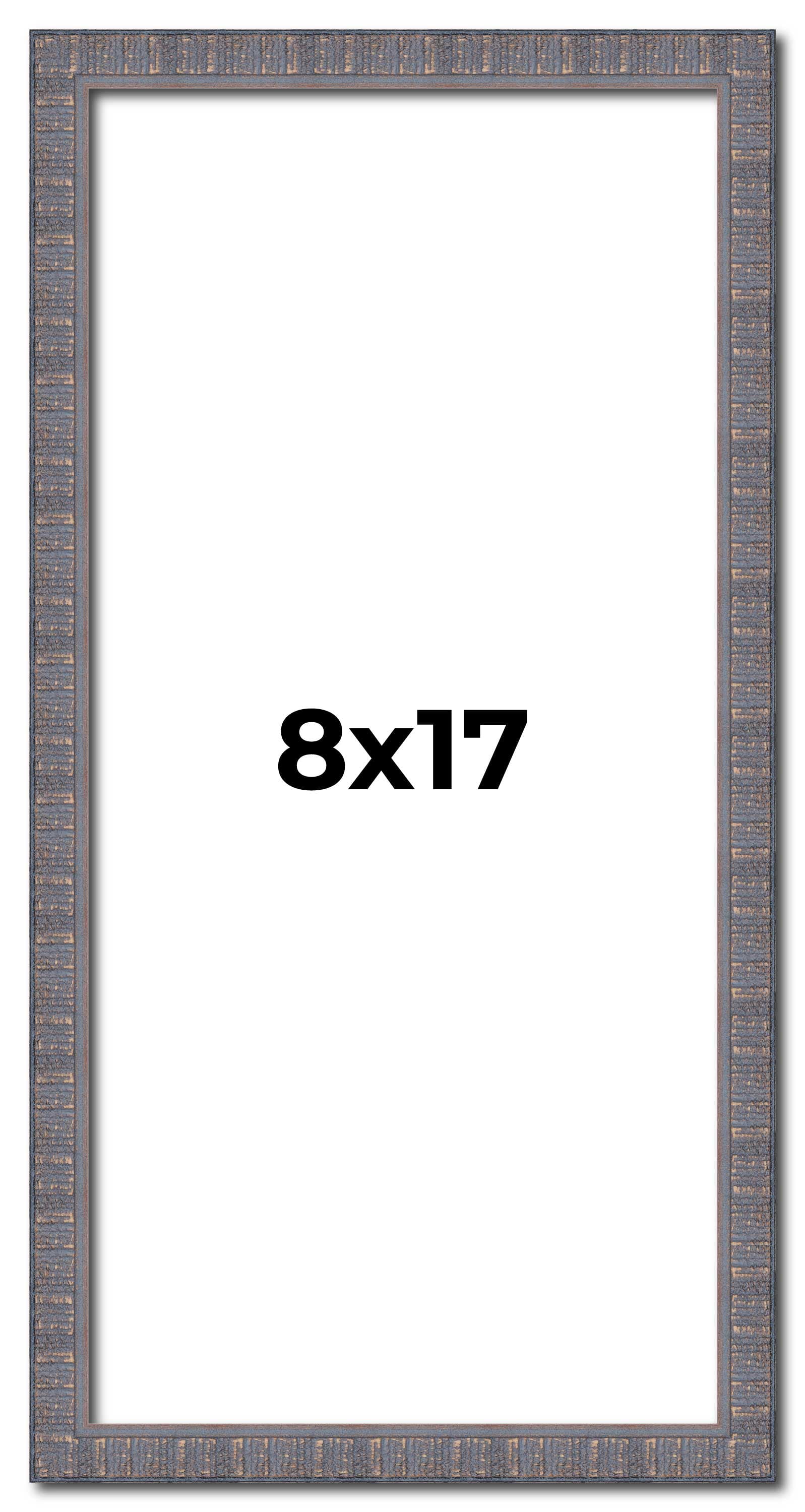 8x17 Frame Slate Blue Distressed Rustic Solid Wood Picture Frame | 0.75 ...