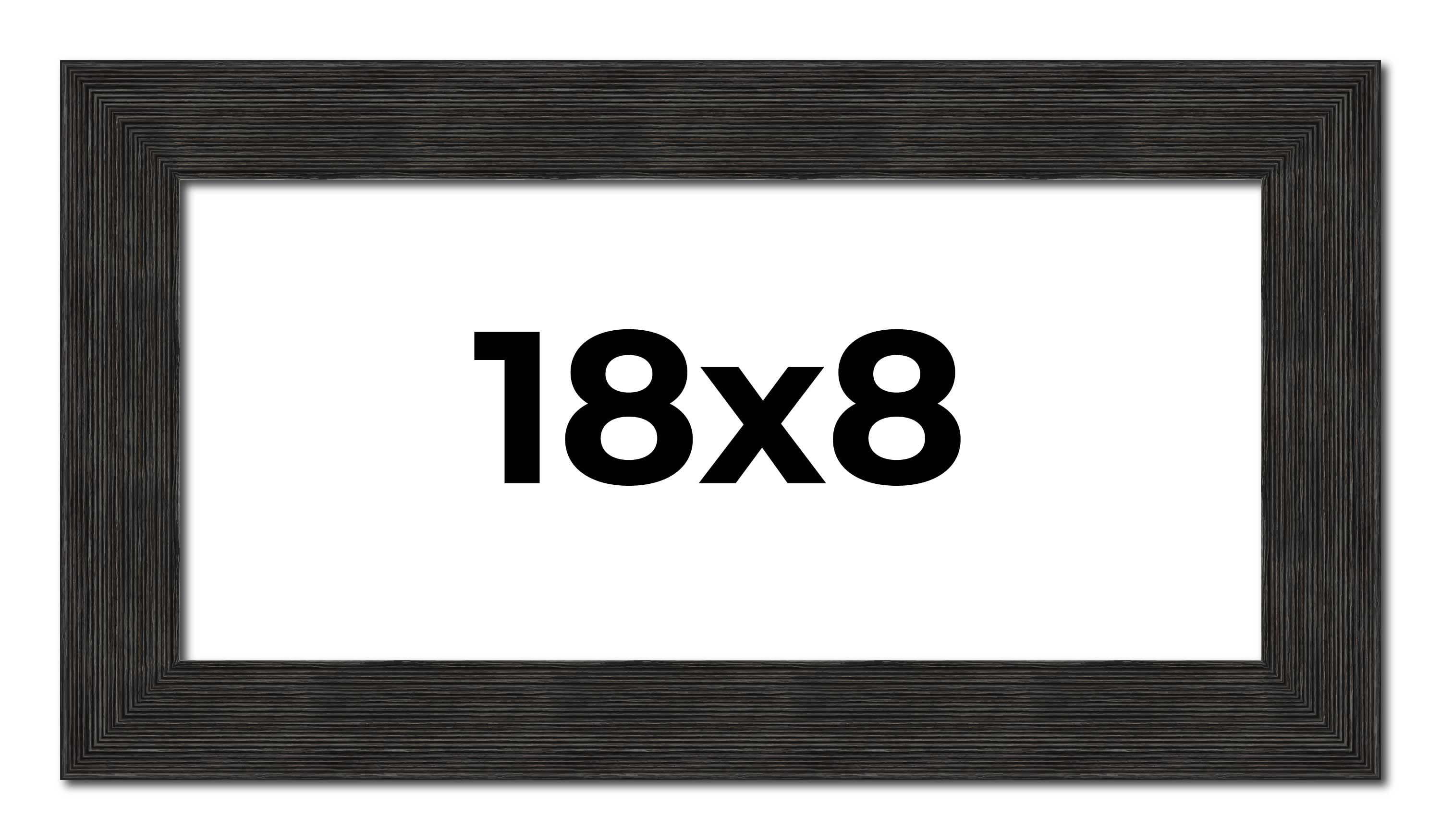 8x18 Contemporary Black Picture Frame - UV Acrylic, Foam Board Backing ...