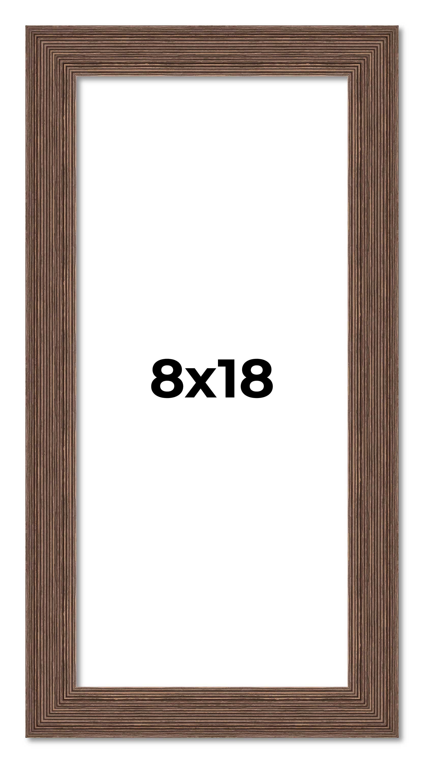 8x18 Frame Brown Farmhouse Solid Wood Picture Frame Width 1.5 Inches ...