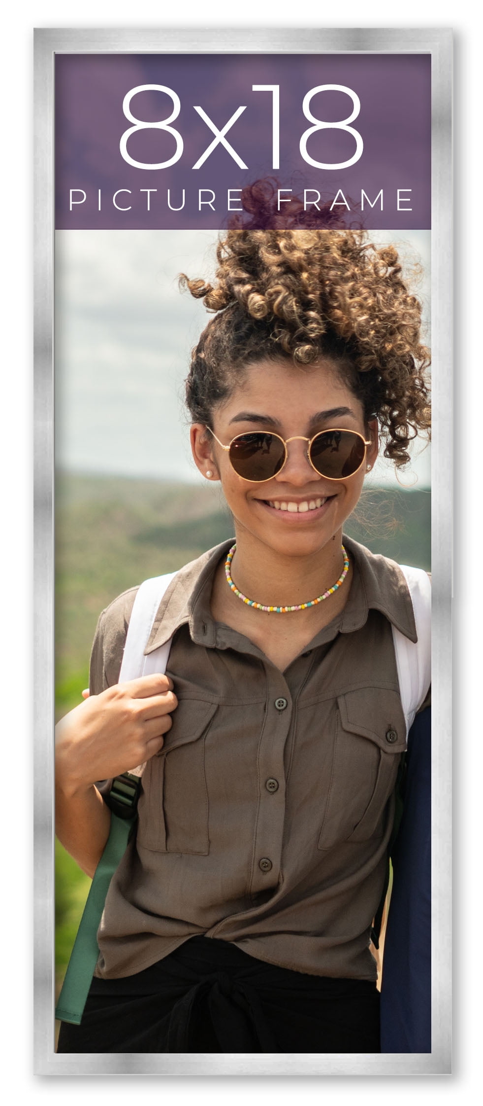 8x18 Frame Silver Real Wood Picture Frame Width 0.75 inches | Interior ...