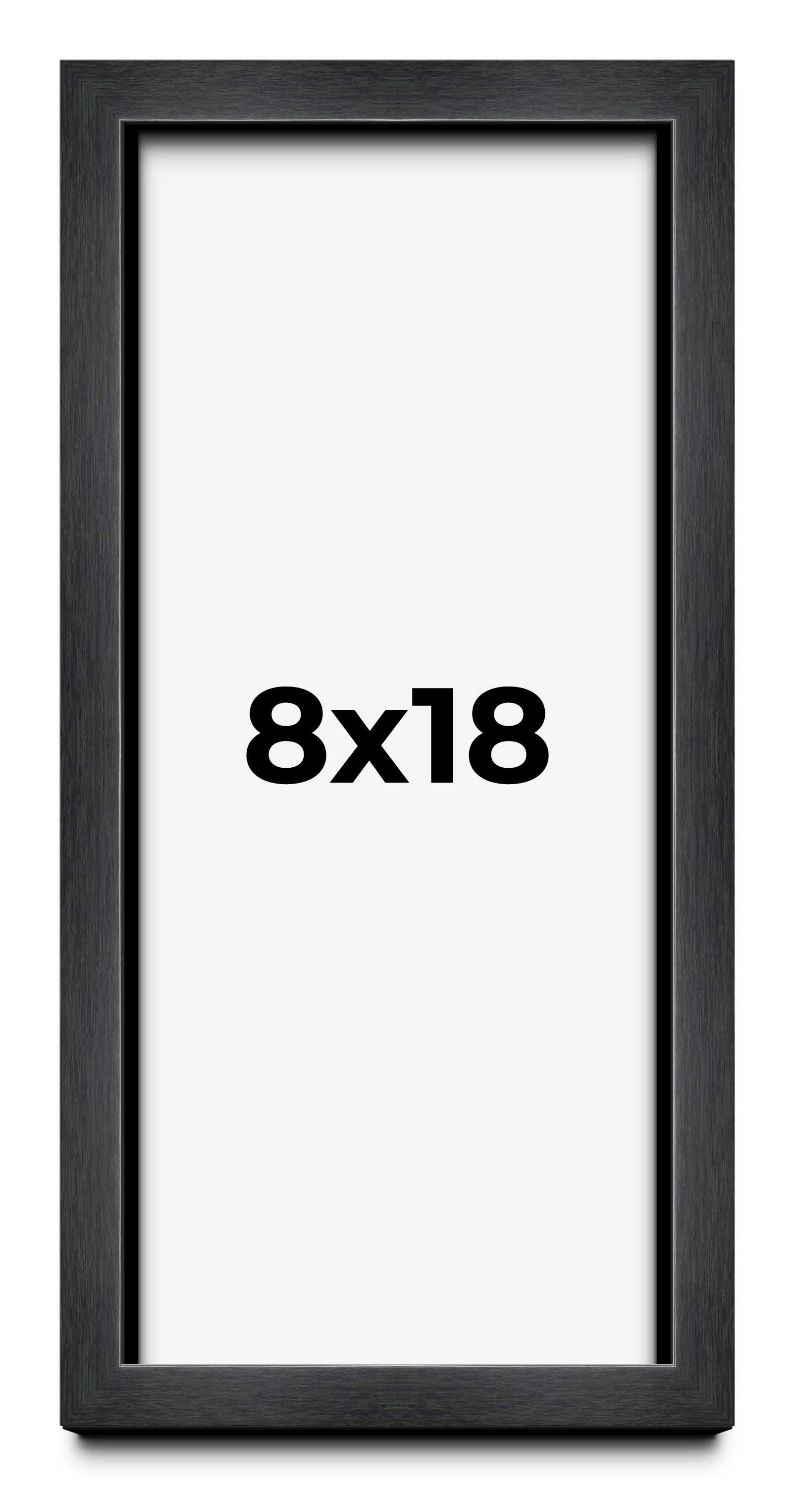 8x18 Shadow Box Frame Grey Charcoal Black | 0.875 Inches Deep | Solid Wood Shadowbox Display ...