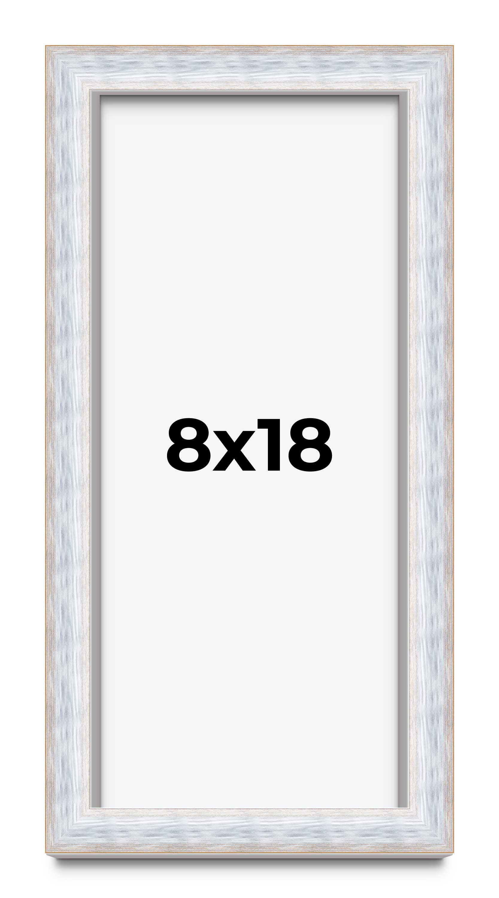 8x18 Shadow Box Frame Silver | 1.625 Inches Deep Real Wood Contemporary ...