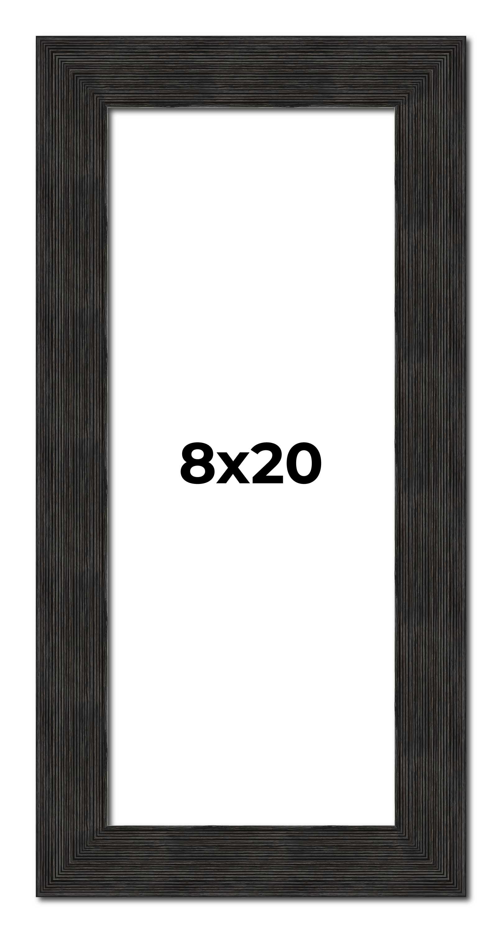 8x20 Contemporary Black Picture Frame - UV Acrylic, Foam Board Backing ...