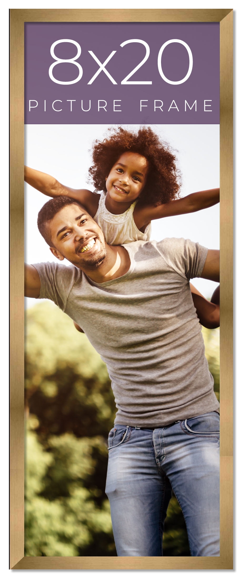 8x20 Frame Gold Bronze Solid Wood Picture Frame Width 0.75 Inches ...