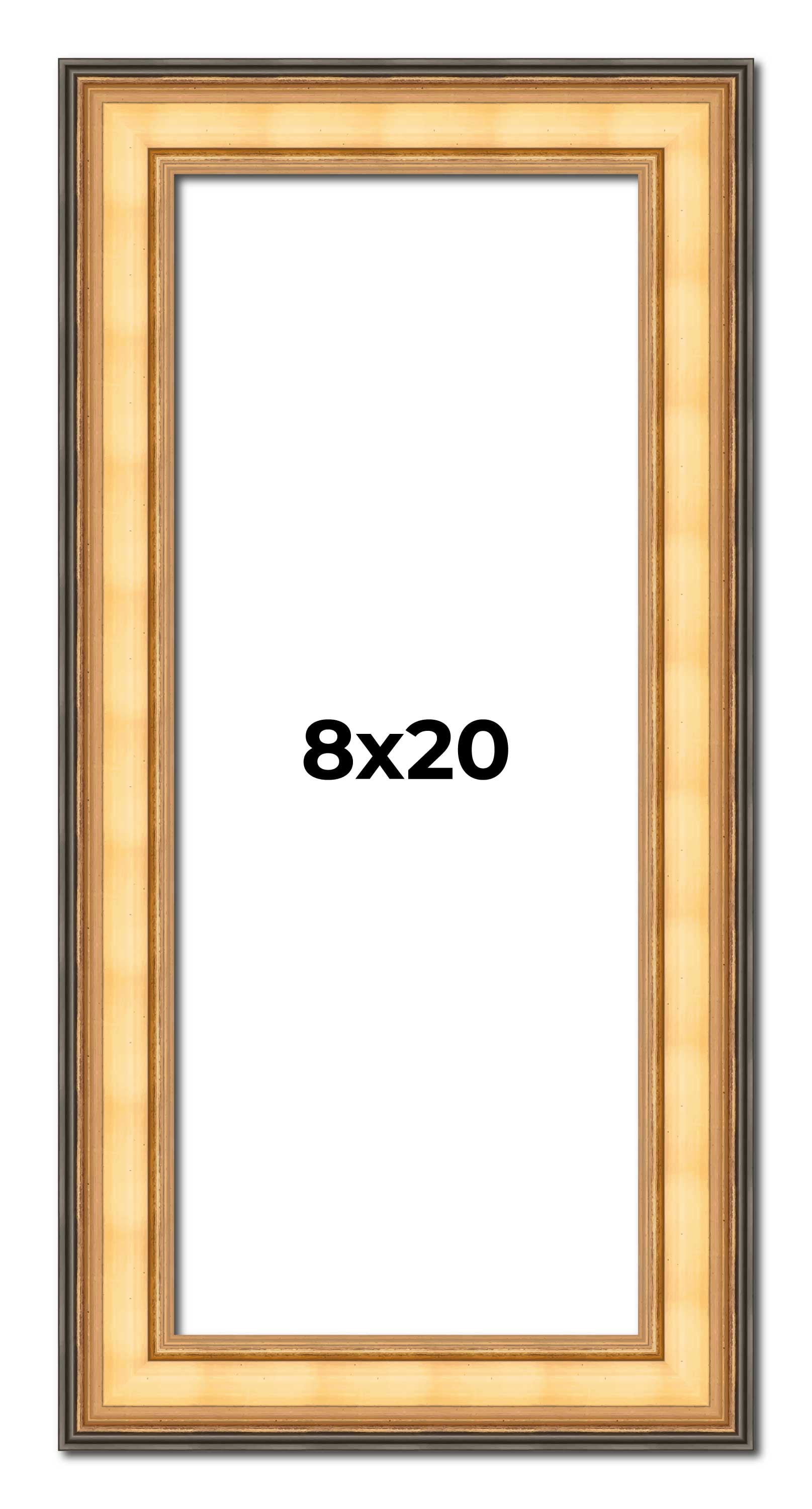 8x20 Frame Gold Plein Aire Solid Wood Picture Frame Width 2 Inches ...