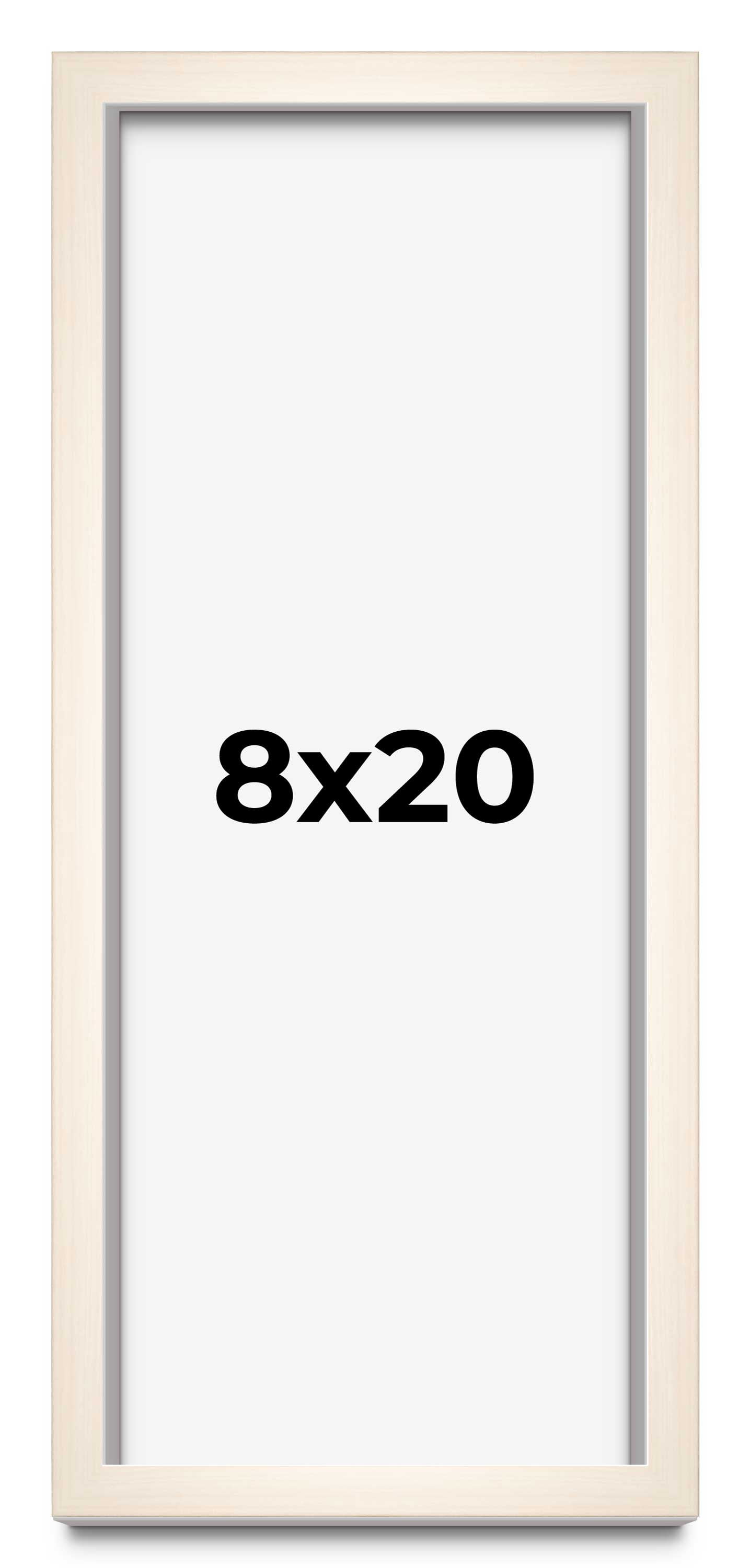 8x20 Frame White Wash Solid Wood Picture Frame | 0.75 Inch Moulding ...