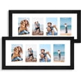 8x20 Picture Frame Set of 2, Rustic Black Wood Frame with Tempered ...