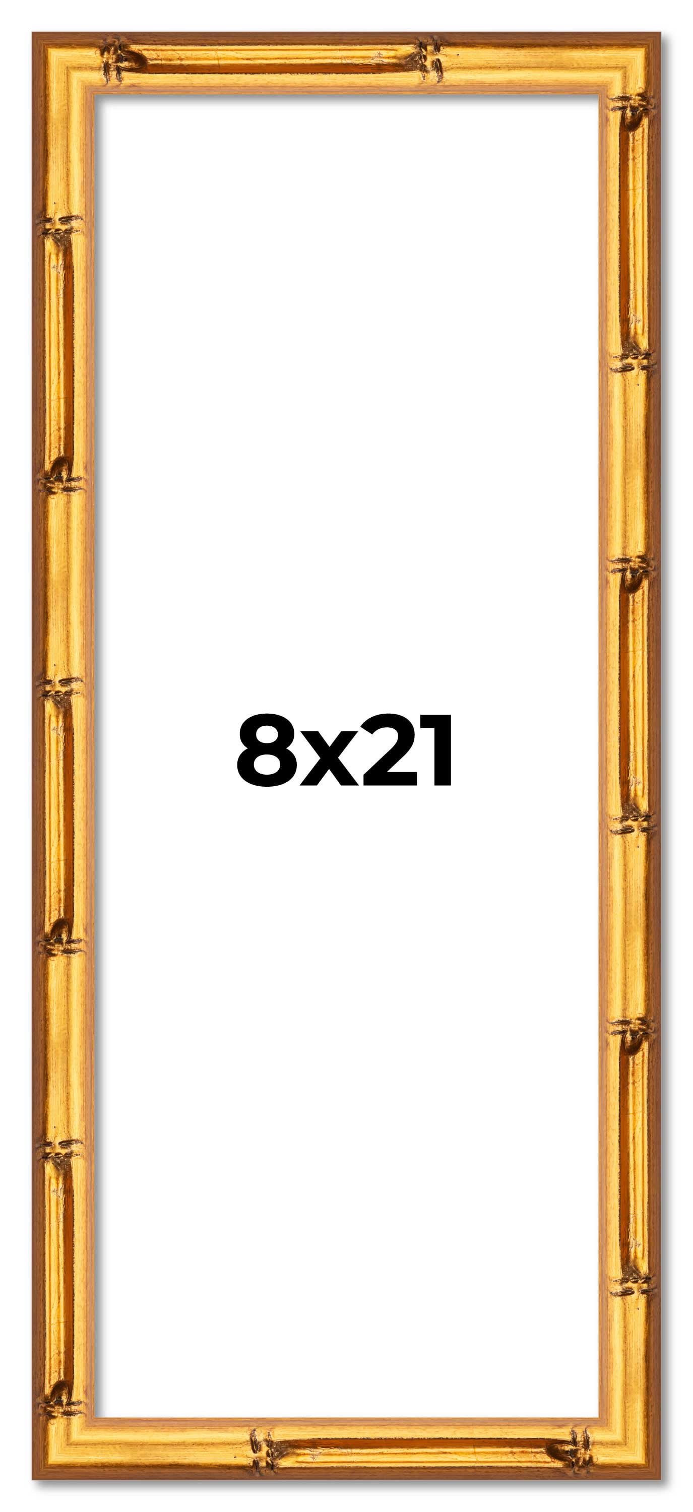 8x21 Frame Gold Bamboo Picture Frame - Complete Modern Photo Frame ...
