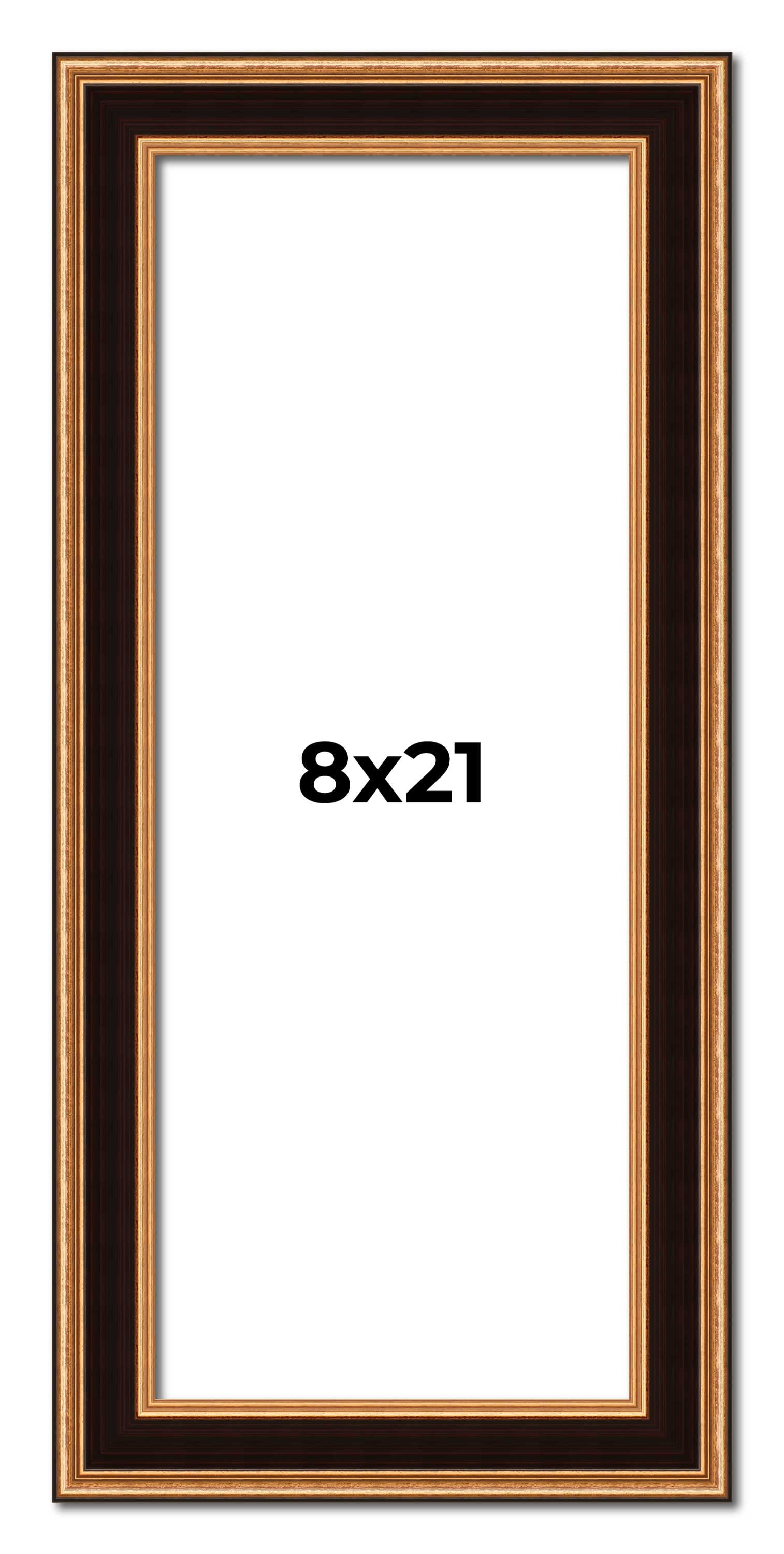 8x21 Frame Gold Brown Plein Air Vintage Solid Wood Picture Frame | 1.75 ...