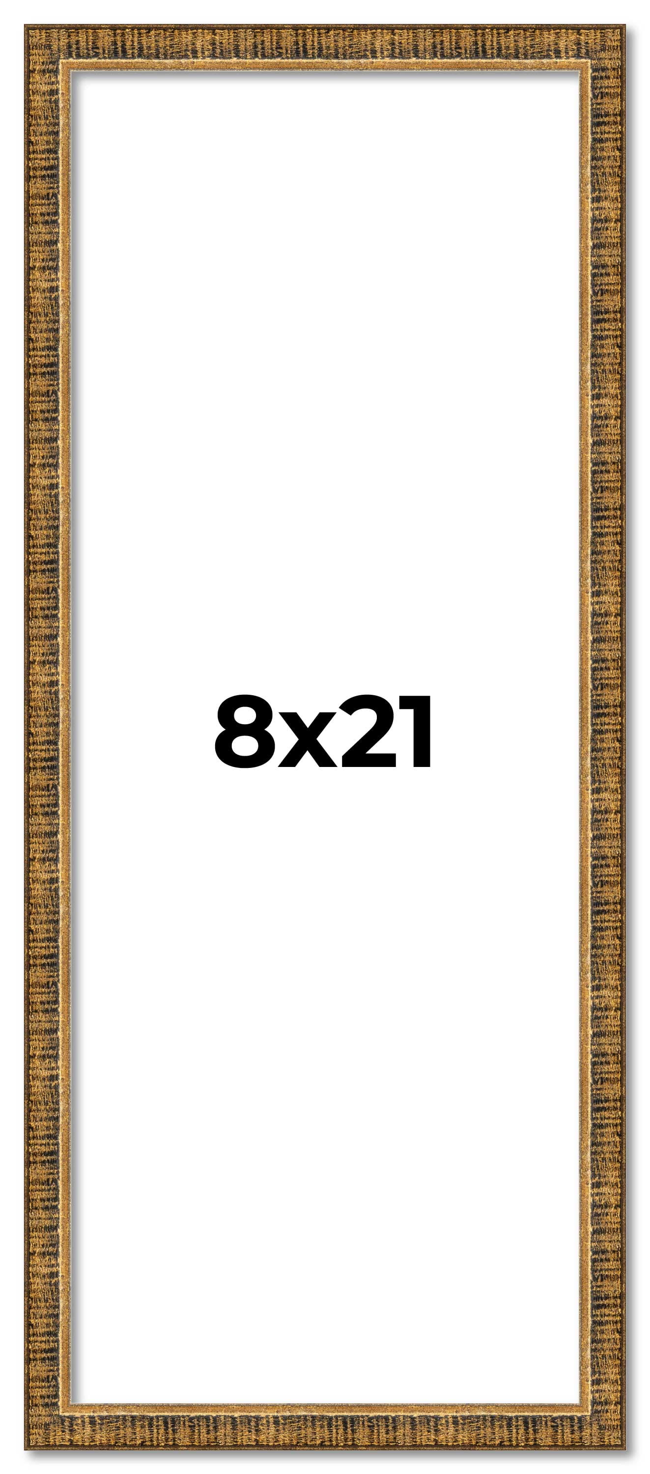 8x21 Frame Gold Kingsley Distressed Solid Wood Picture Frame Width 0.75 ...