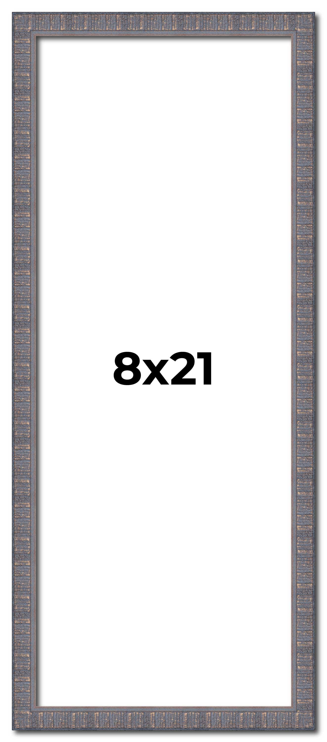8x21 Frame Slate Blue Distressed Rustic Solid Wood Picture Frame | 0.75 ...