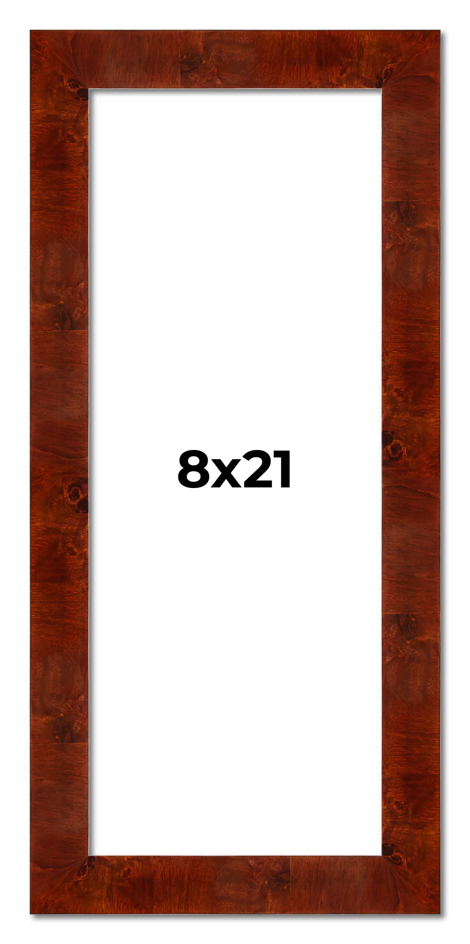 8x21 Walnut Brown Veneer Real Wood Picture Frame Width 1.75 inches ...