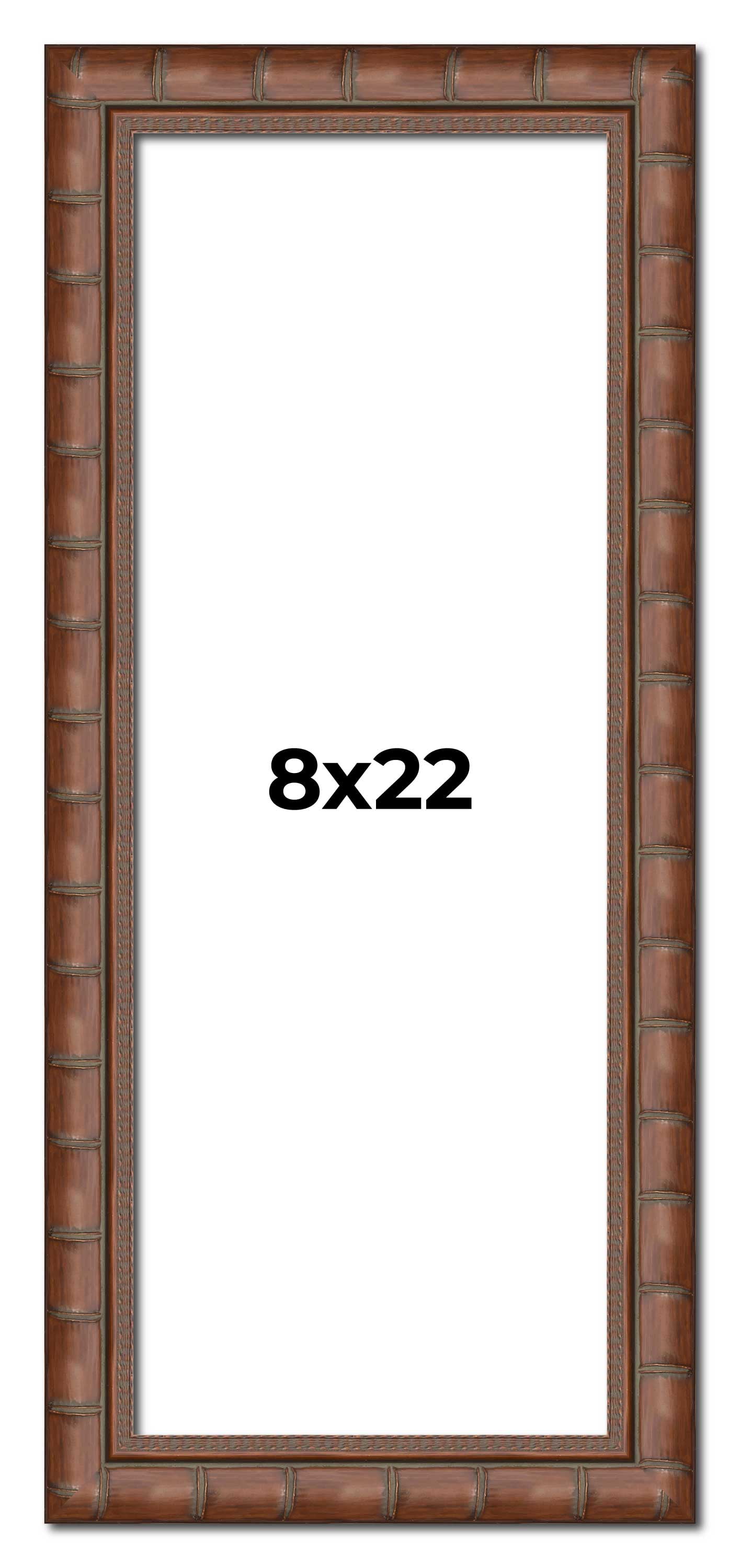 8x22 Dark Brown Bamboo Real Wood Picture Frame Width 1.5 inches ...
