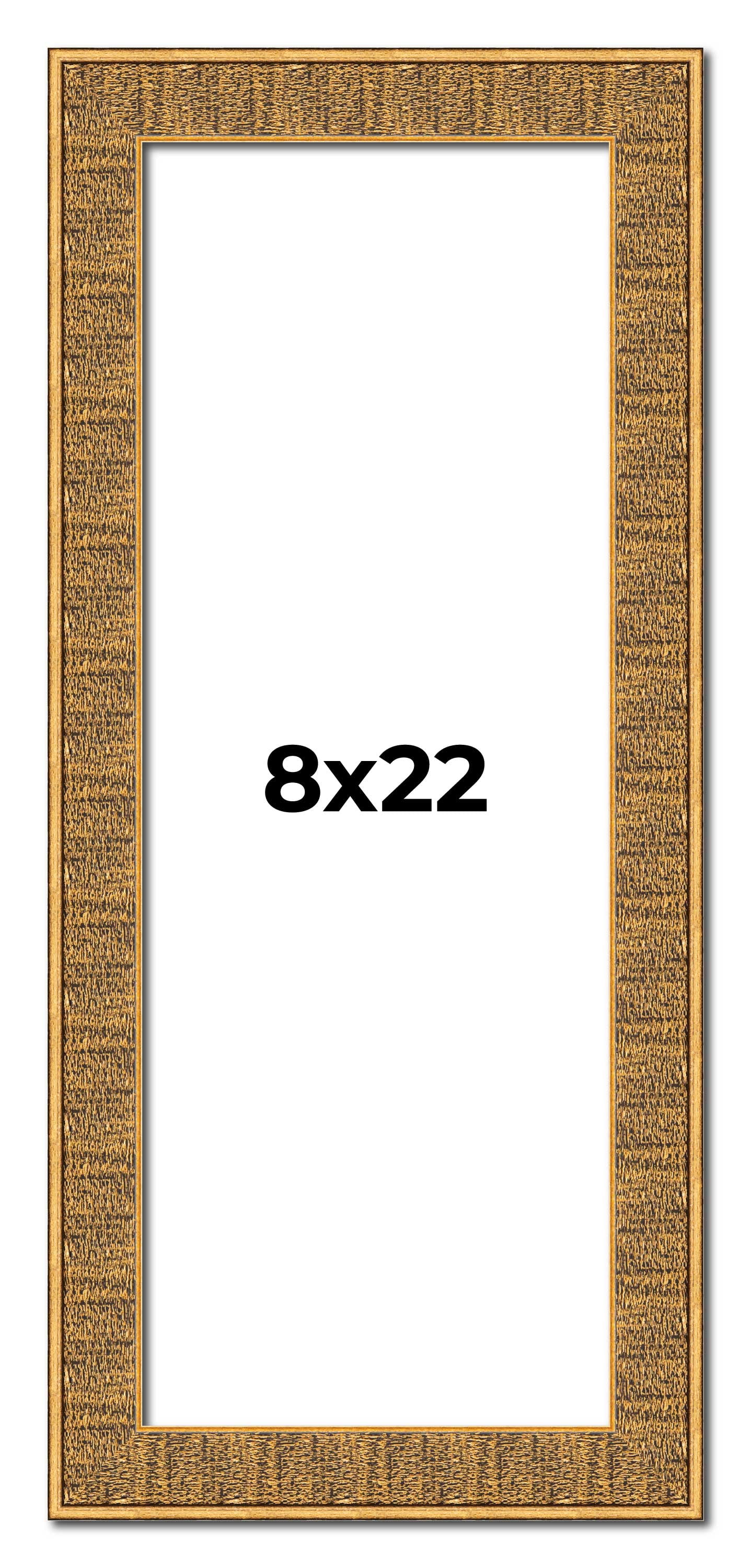 8x22 Frame Black and Gold Distressed Solid Wood Sonoma Picture Frame ...