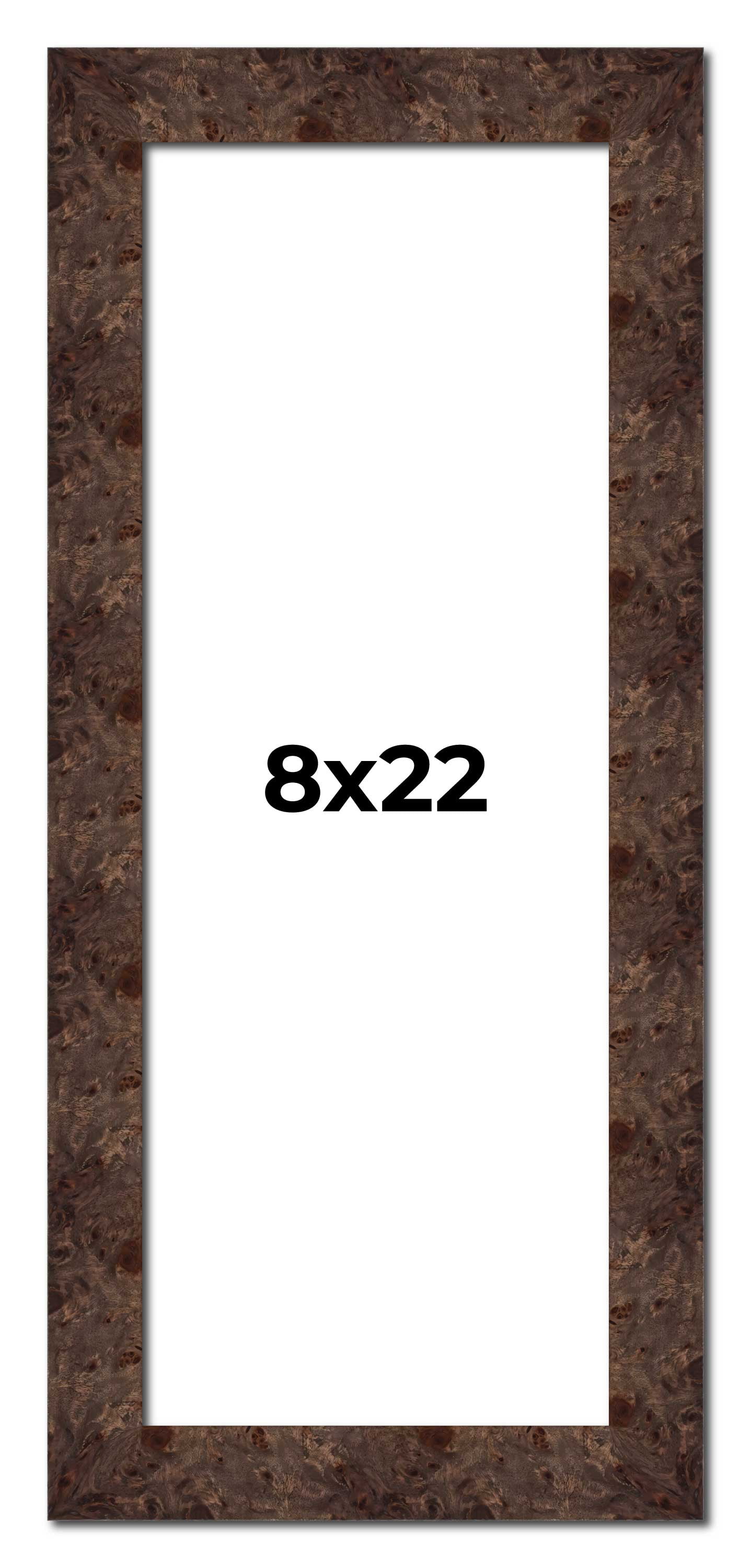 8x22 Frame Brown Burl Real Wood Picture Frame Width 1.625 Inches ...