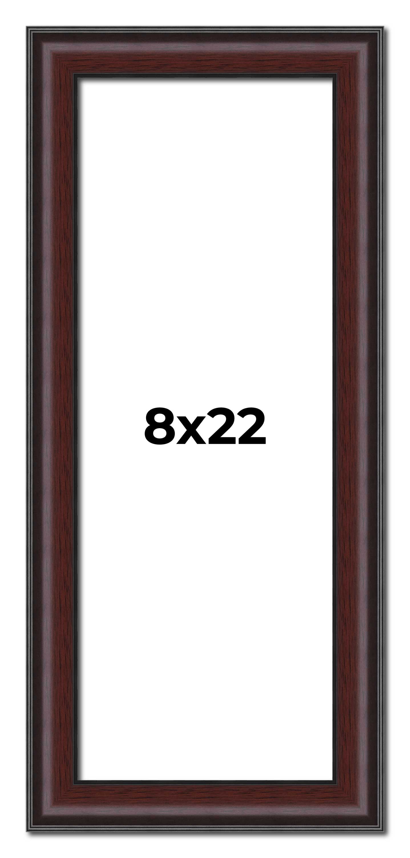 8x22 Frame Brown Round Mahogany Solid Wood Picture Frame | 1.625 Inch ...