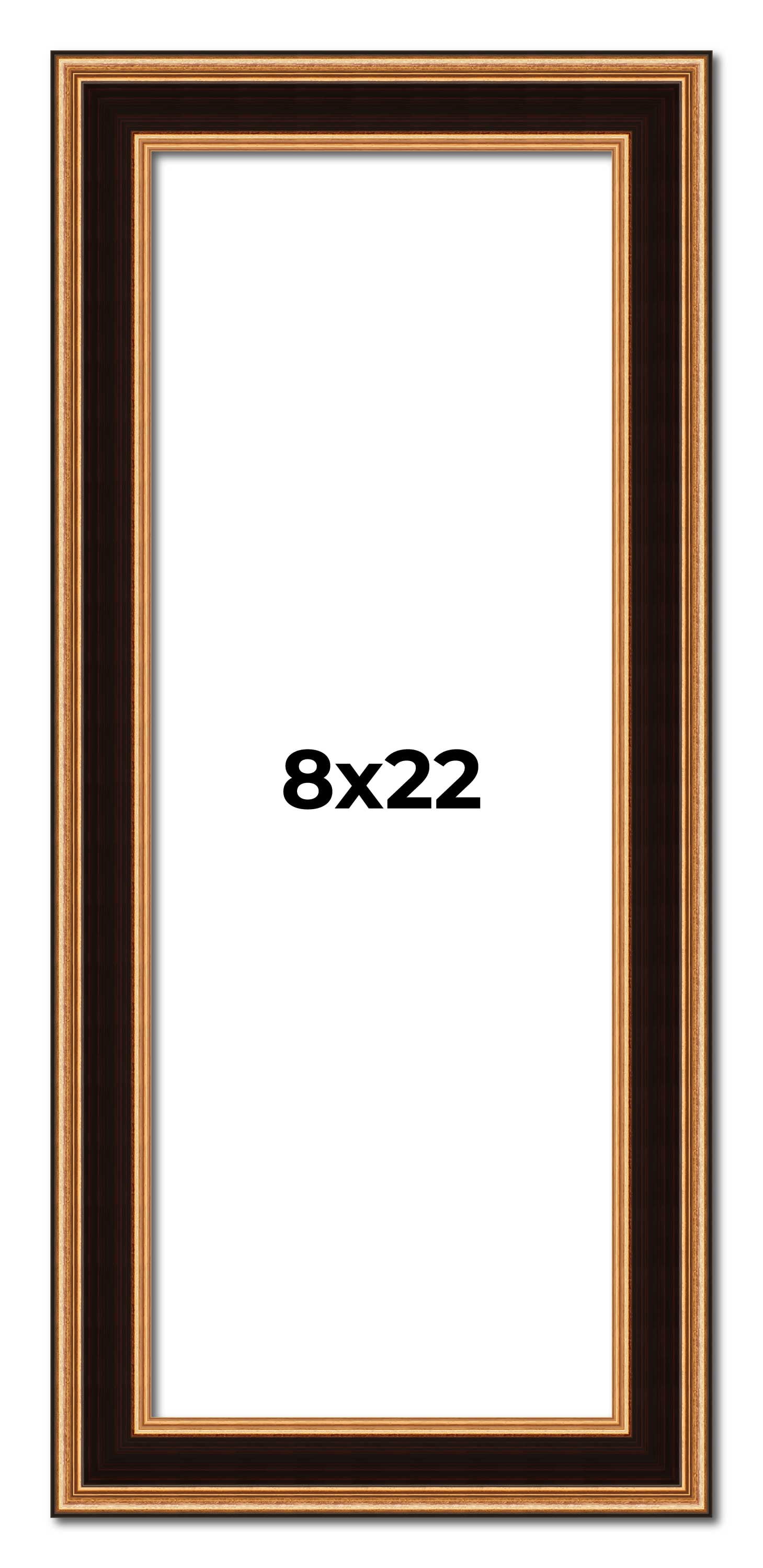 8x22 Frame Gold Brown Plein Air Vintage Solid Wood Picture Frame | 1.75 ...