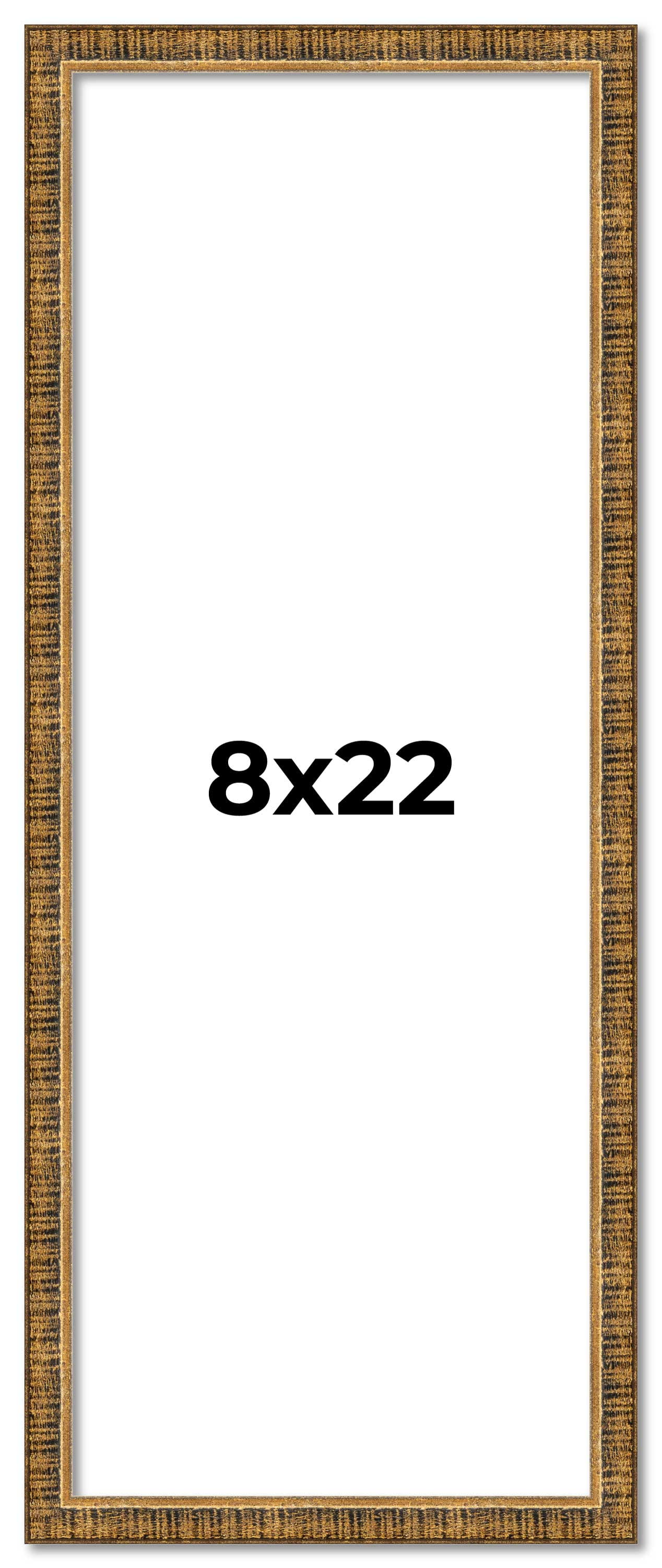 8x22 Frame Gold Kingsley Distressed Solid Wood Picture Frame Width 0.75 ...