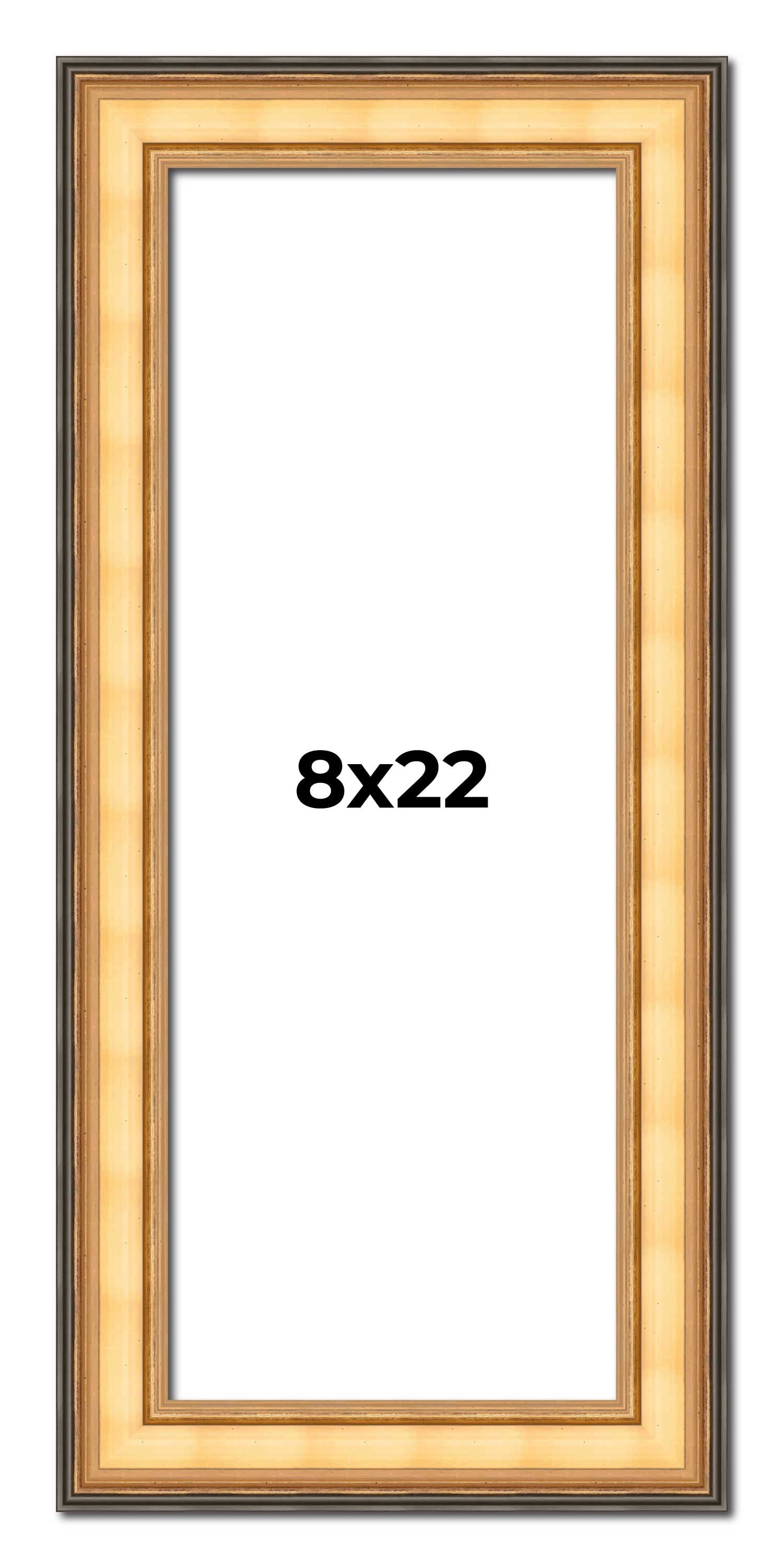 8x22 Frame Gold Plein Aire Solid Wood Picture Frame Width 2 Inches ...