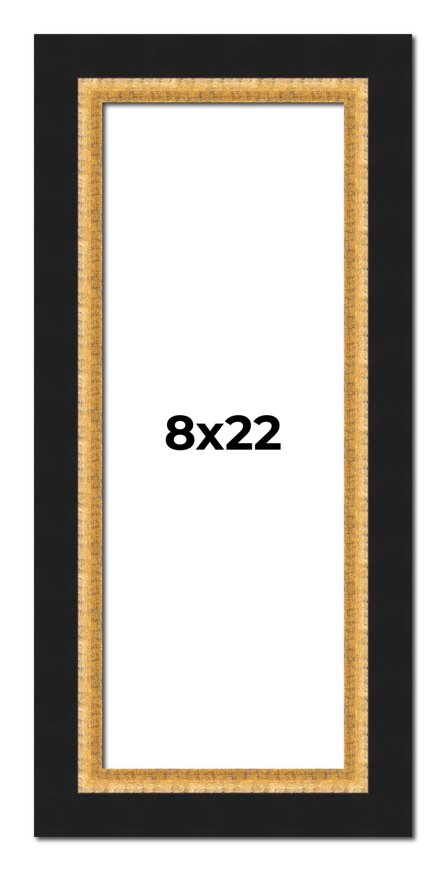 8x22 Frame Gold Real Wood Picture Frame Width 2.25 Inches | Interior ...