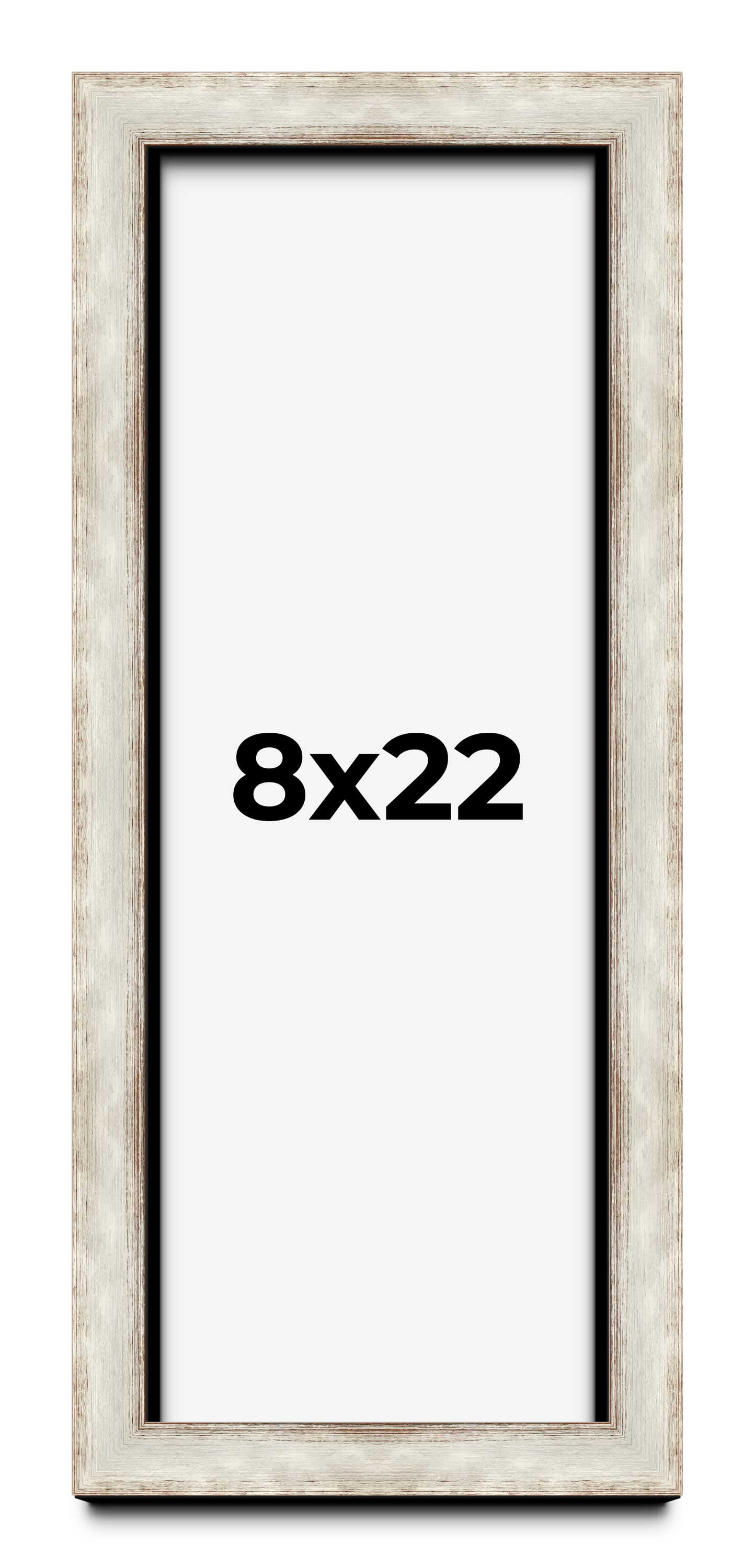 8x22 Shadow Box Frame Silver | 1.625 Inches Deep Real Wood Contemporary ...