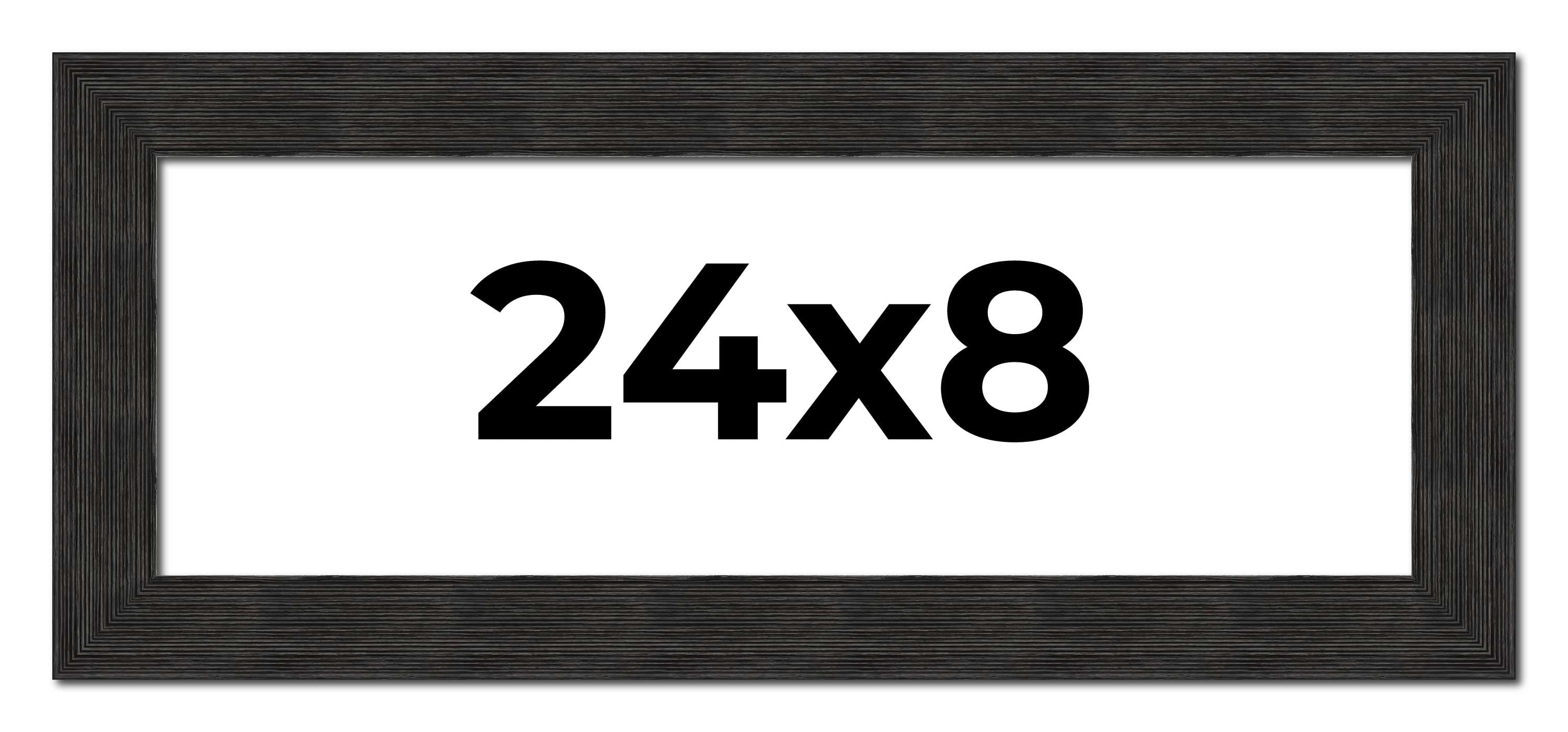 8x24 Contemporary Black Picture Frame - UV Acrylic, Foam Board Backing ...