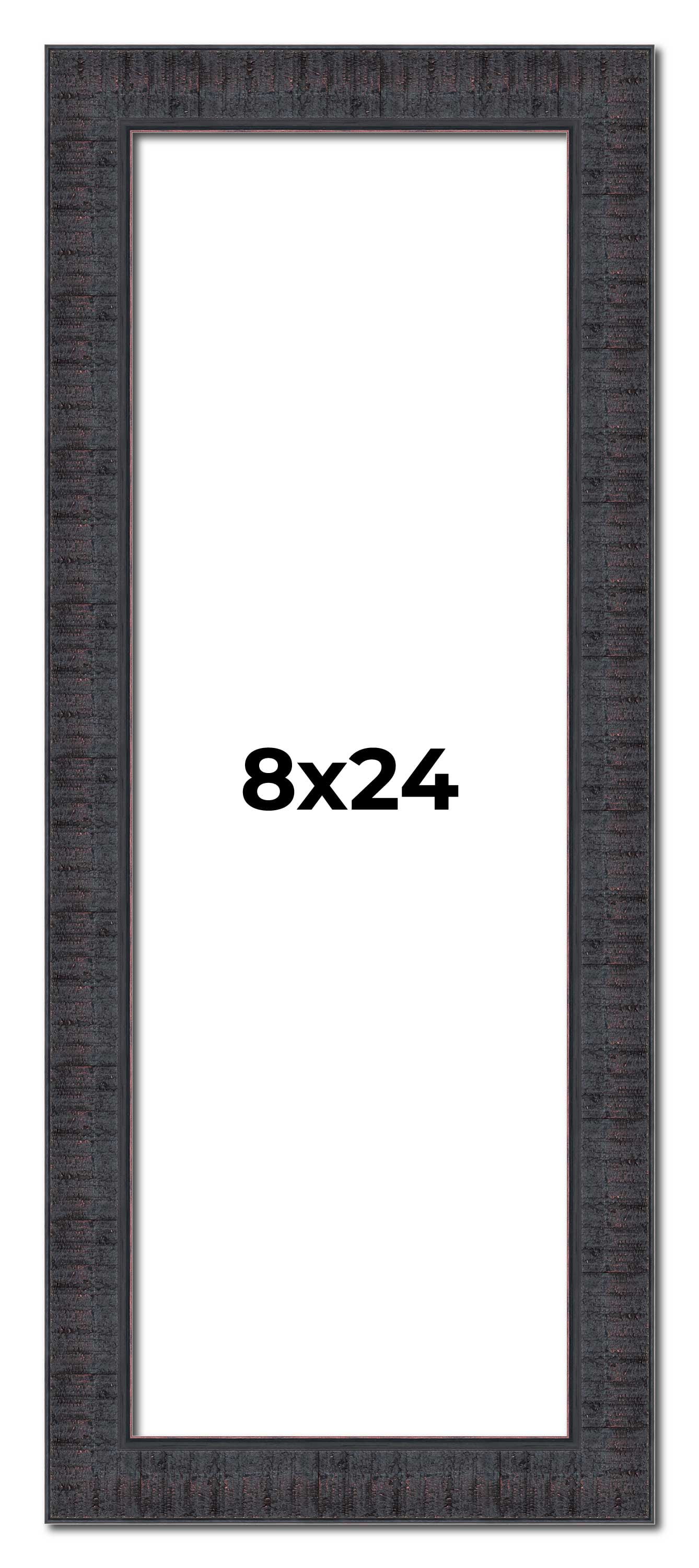 8x24 Frame Brown Rustic Solid Wood Picture Frame 1.5 Inches Wide ...