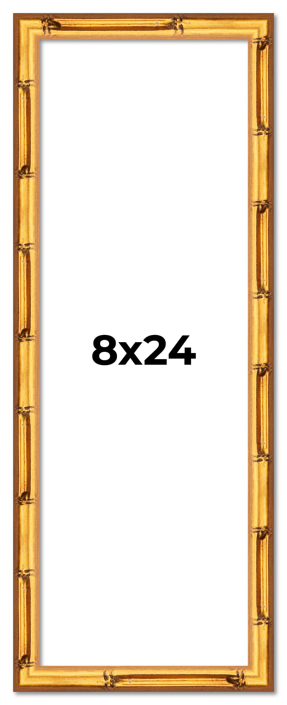 8x24 Frame Gold Bamboo Solid Wood Picture Frame | 1 Inch Moulding Width ...