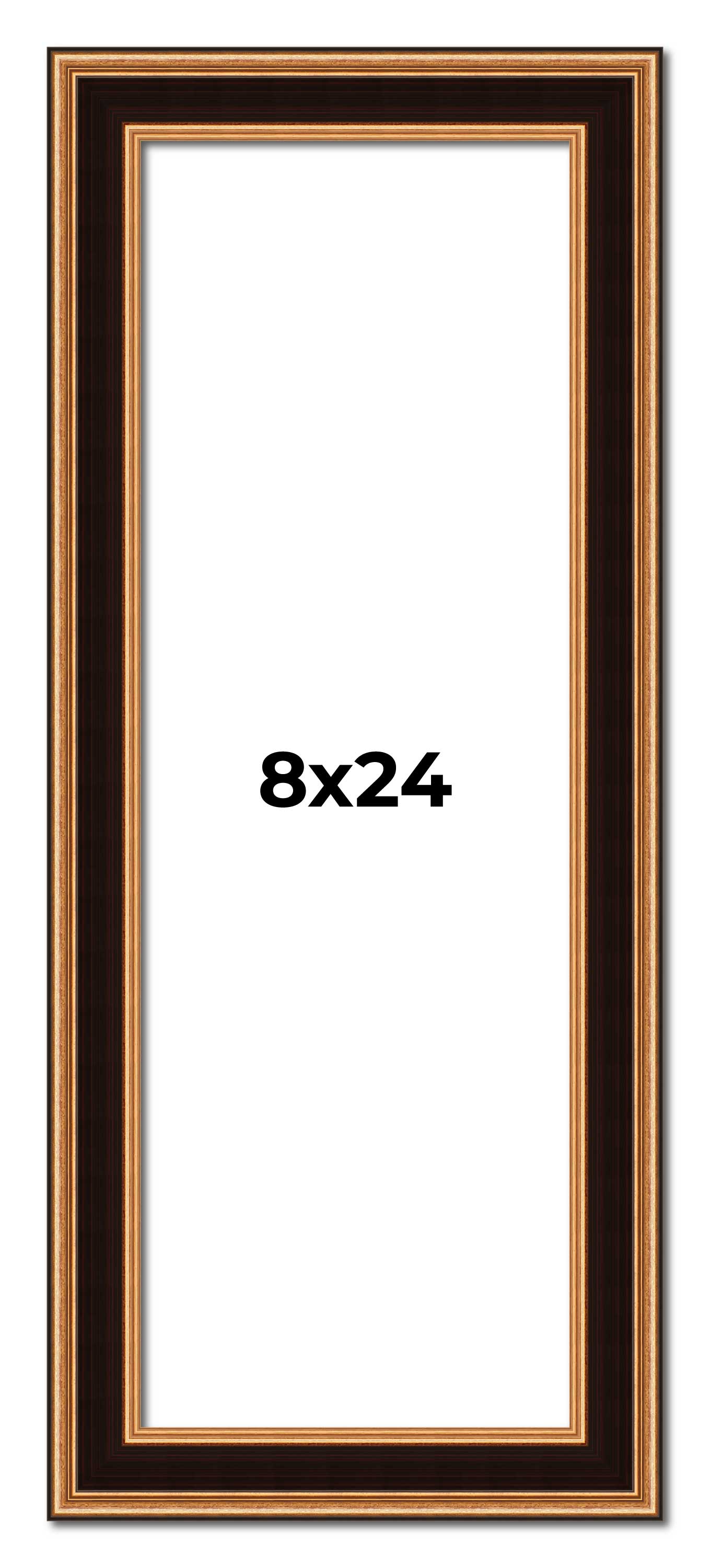 8x24 Frame Gold Brown Plein Air Vintage Solid Wood Picture Frame | 1.75 ...