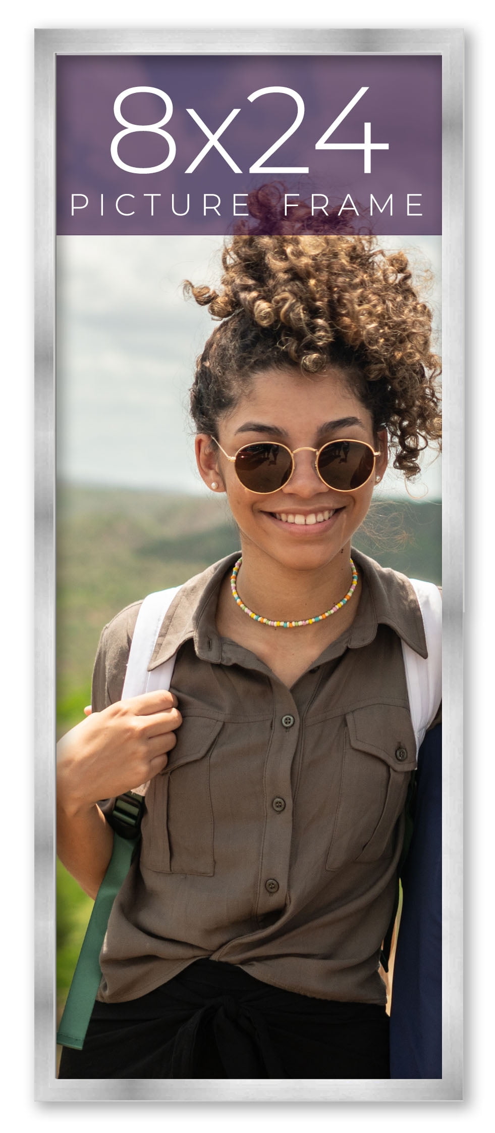 8x24 Frame Silver Real Wood Picture Frame Width 0.75 inches | Interior ...