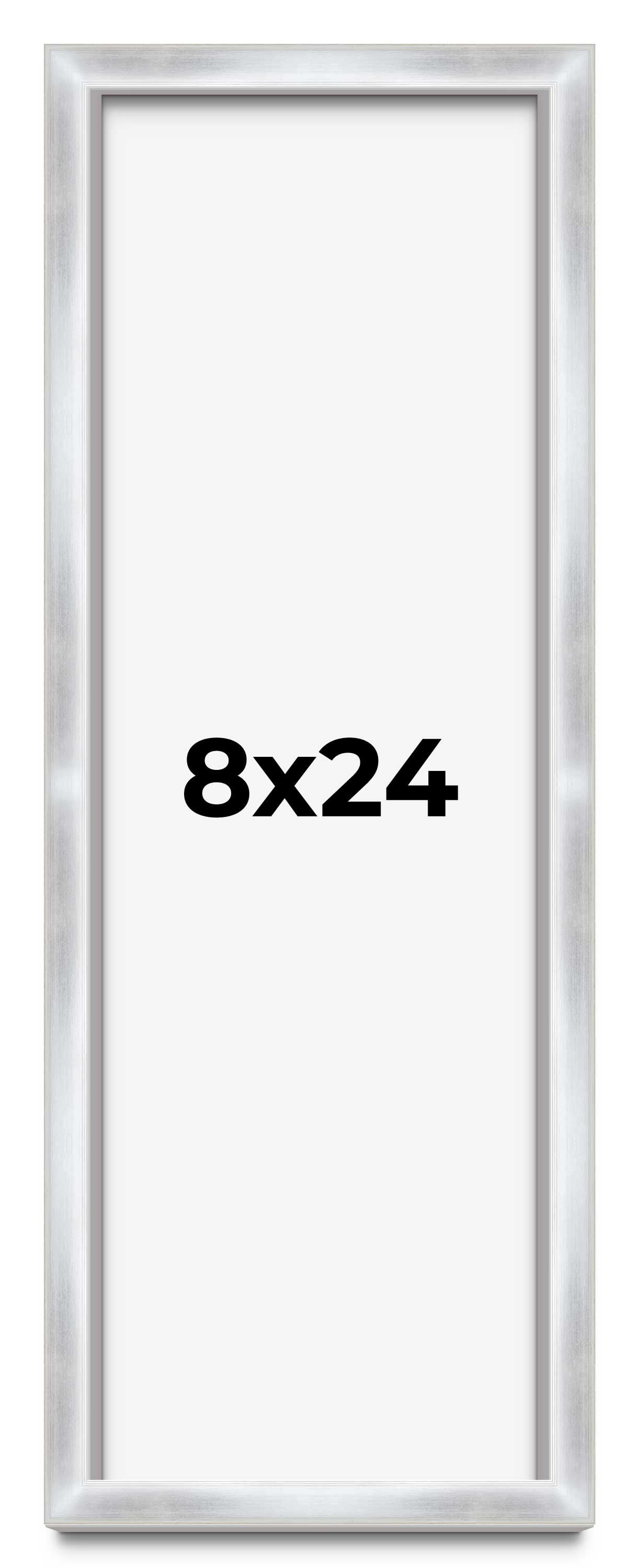 8x24 Frame Silver Whitewashed Wood Grain Solid Wood Shadow Box | 0.75 ...