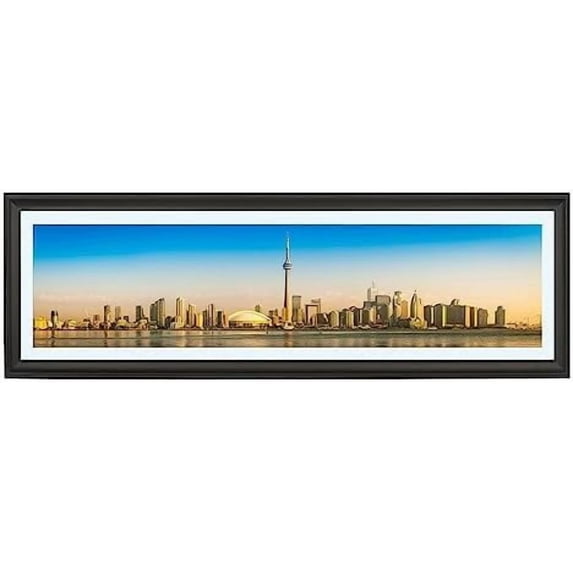 8x24 Panoramic Picture Frames Solid Wood with 6x22 White Mat, Displays ...