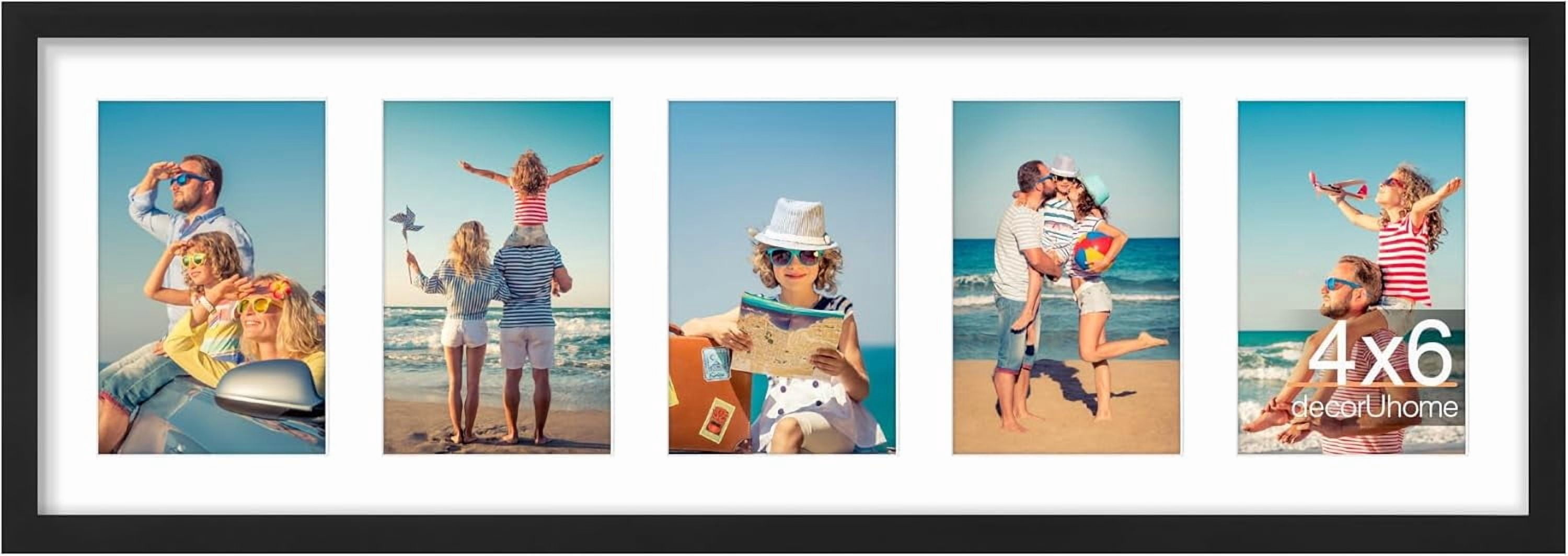 8x24 Picture Frames Collage Wall Decor, Display 5Pcs 4x6 Photos with ...