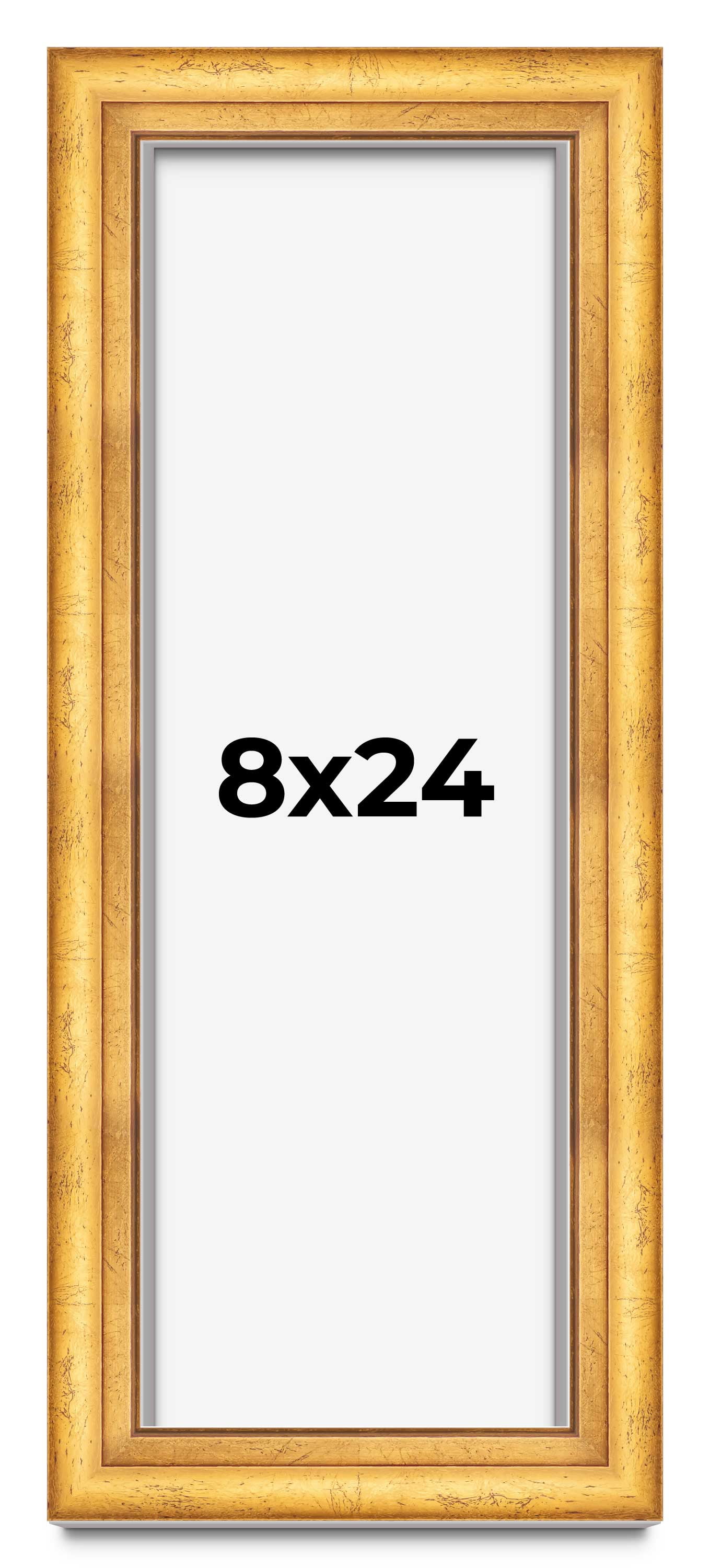 8x24 Shadow Box 1.75" Deep Gold Picture Frame - UV Acrylic, Foam Board ...