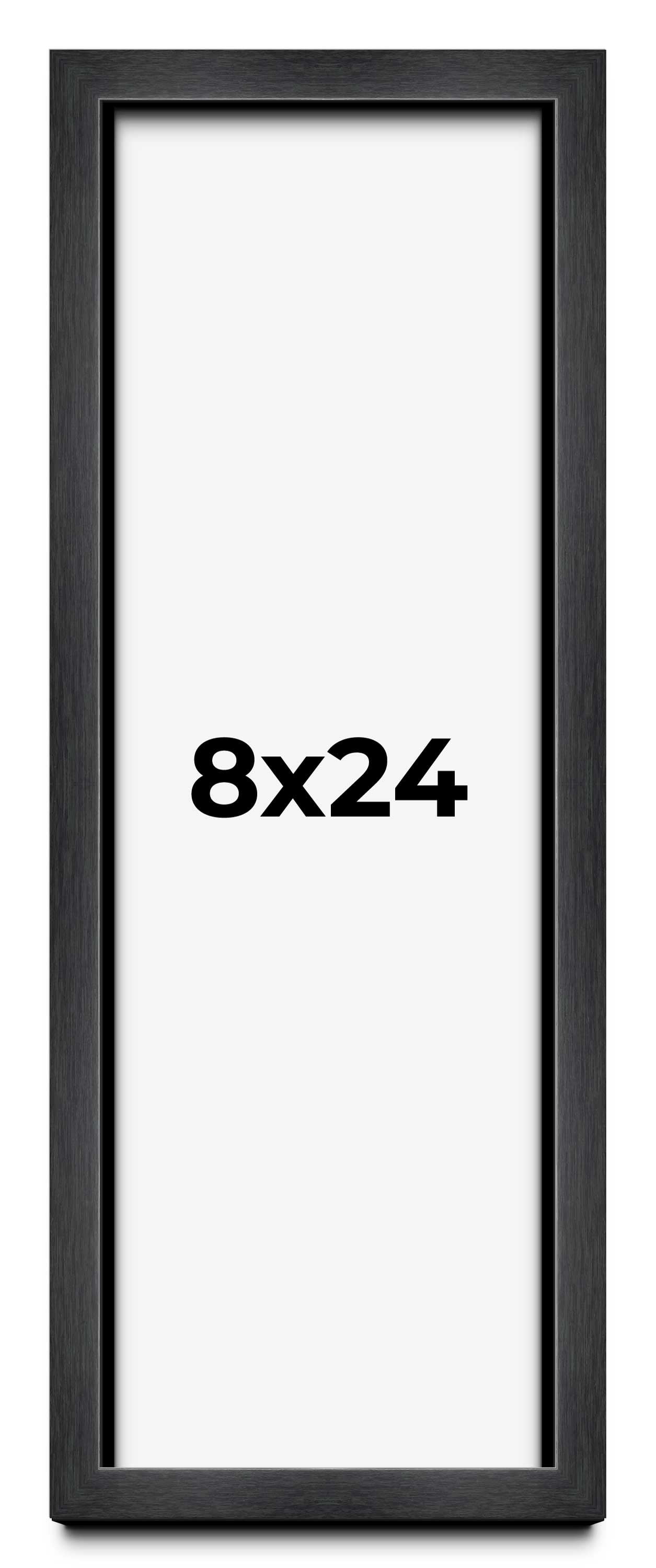 8x24 Frame Black Charcoal Grey Wood Textured Picture Frame | 0.75 Inch ...