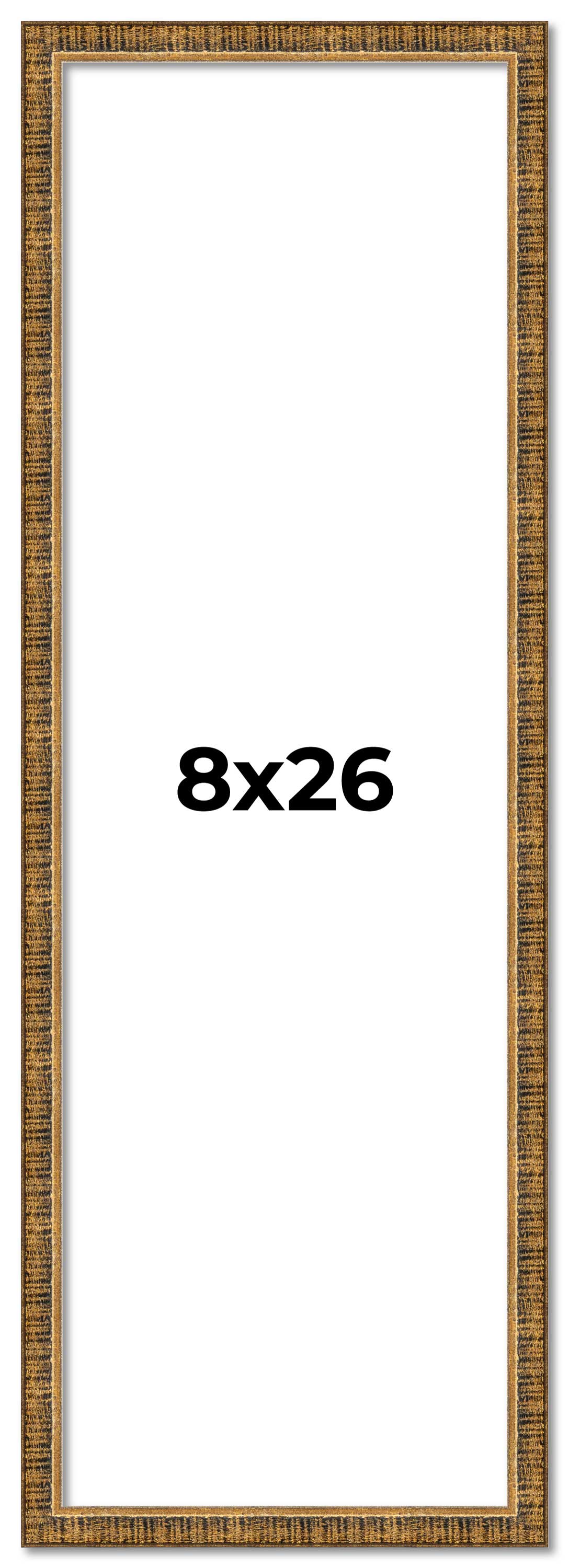 8x26 Frame Gold Kingsley Distressed Solid Wood Picture Frame Width 0.75 ...