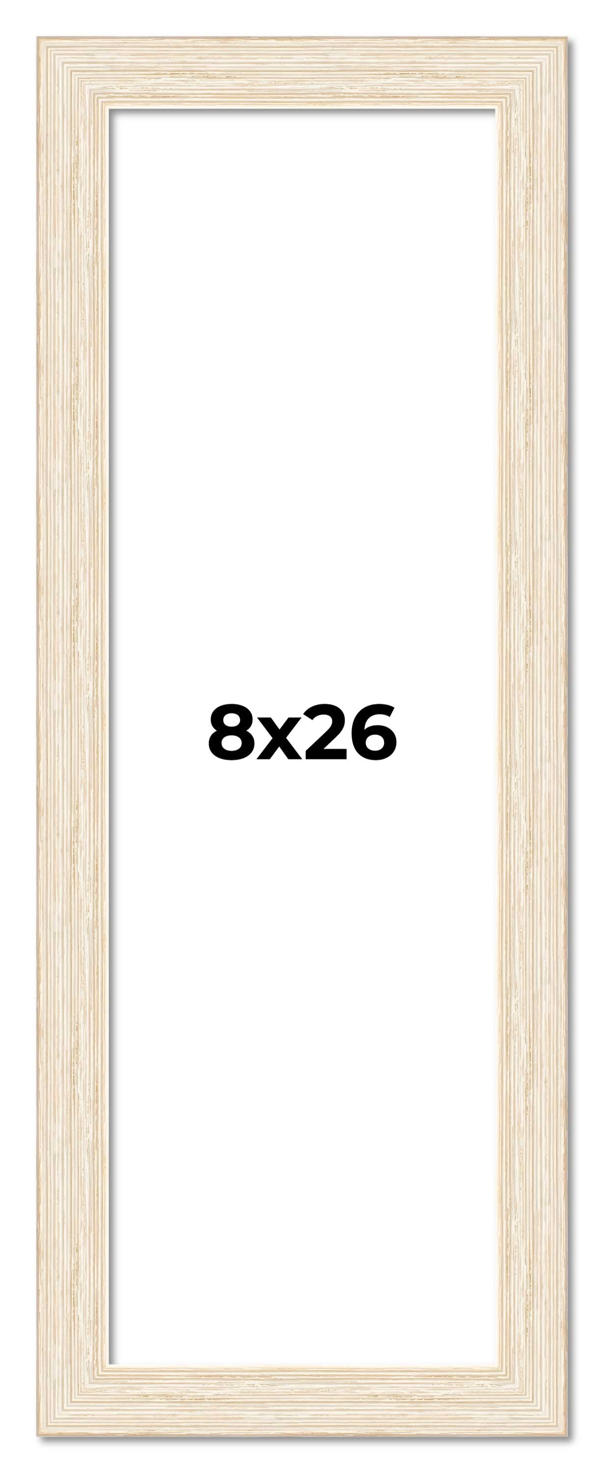 8x26 Frame White Barnwood Picture Frame Includes UV Acrylic Plexiglass ...