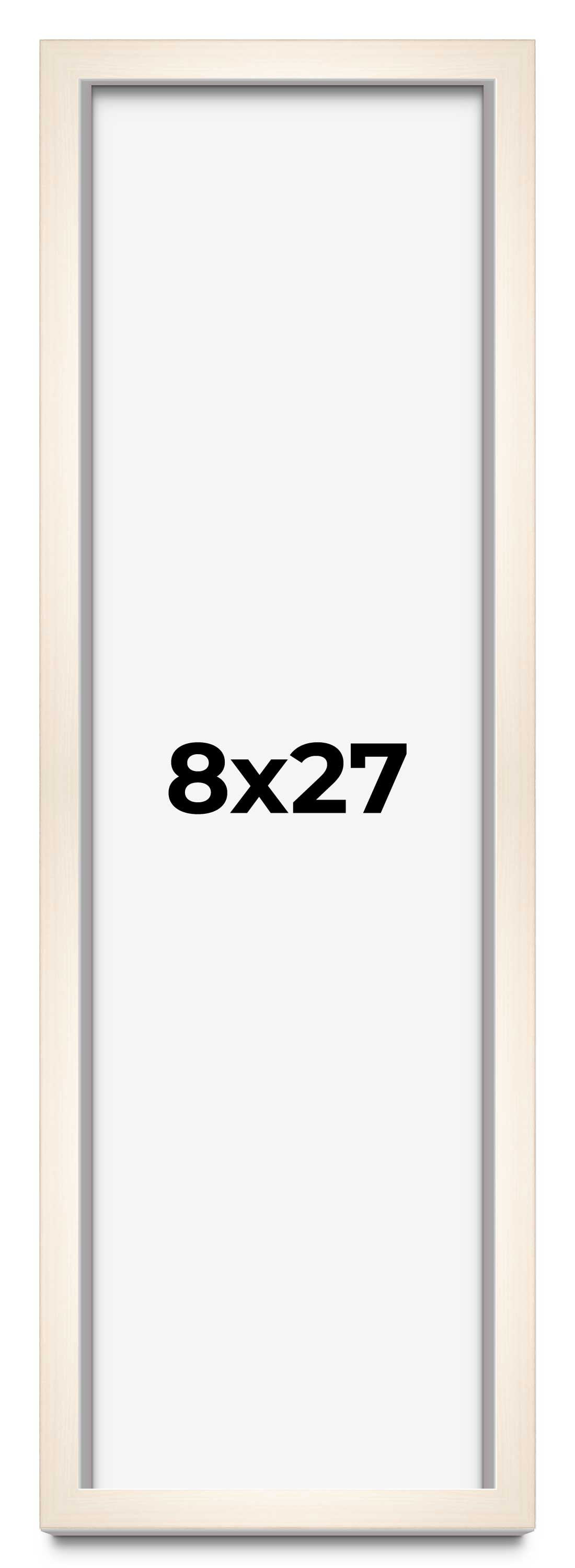 8x27 Frame White Wash Solid Wood Picture Frame | 0.75 Inch Moulding ...