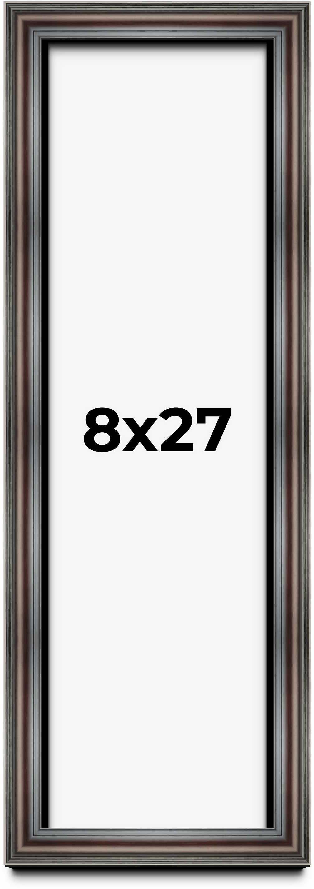 8x27 Shadow Box Frame Brown Cherry | 2.625 Inches Deep Pine Wood ...