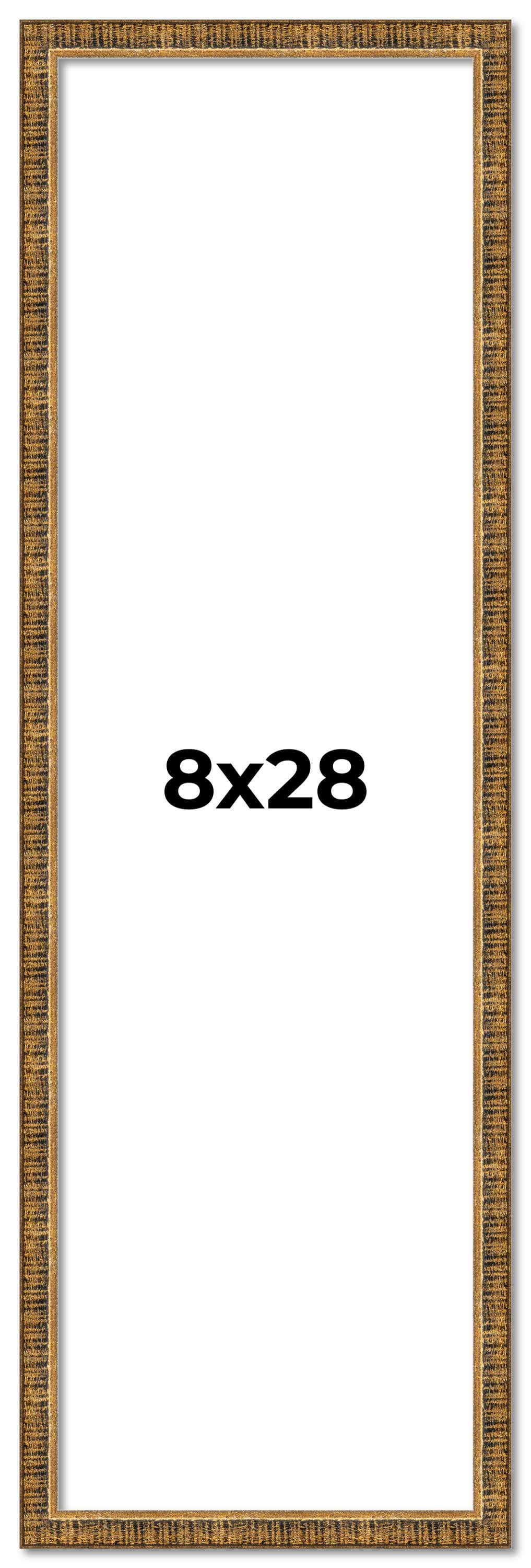 8x28 Frame Gold Kingsley Distressed Solid Wood Picture Frame Width 0.75 ...